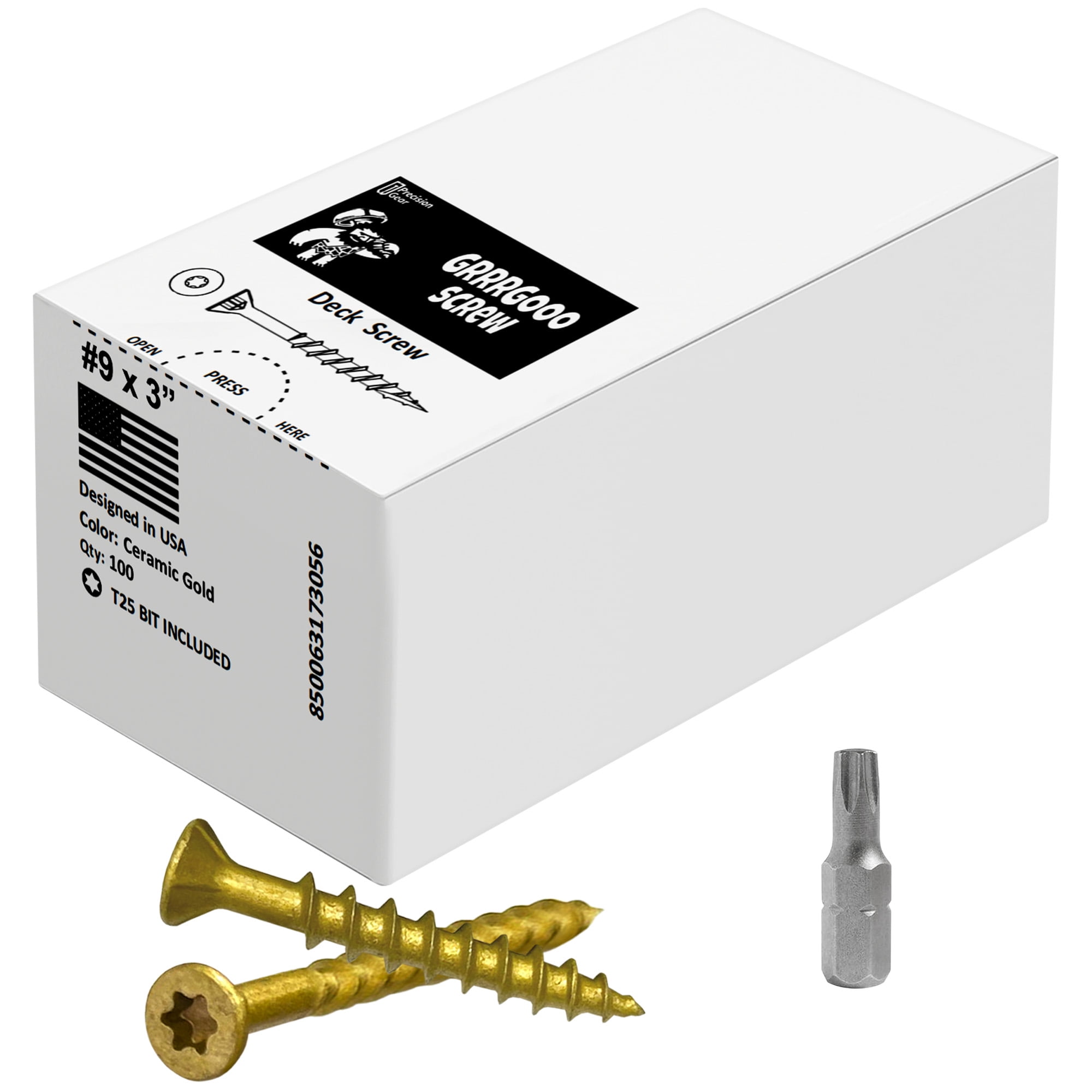 GRRRGOOO SCREW Decking Screws - #9, 3 Inch, Gold, Exterior Wood ...