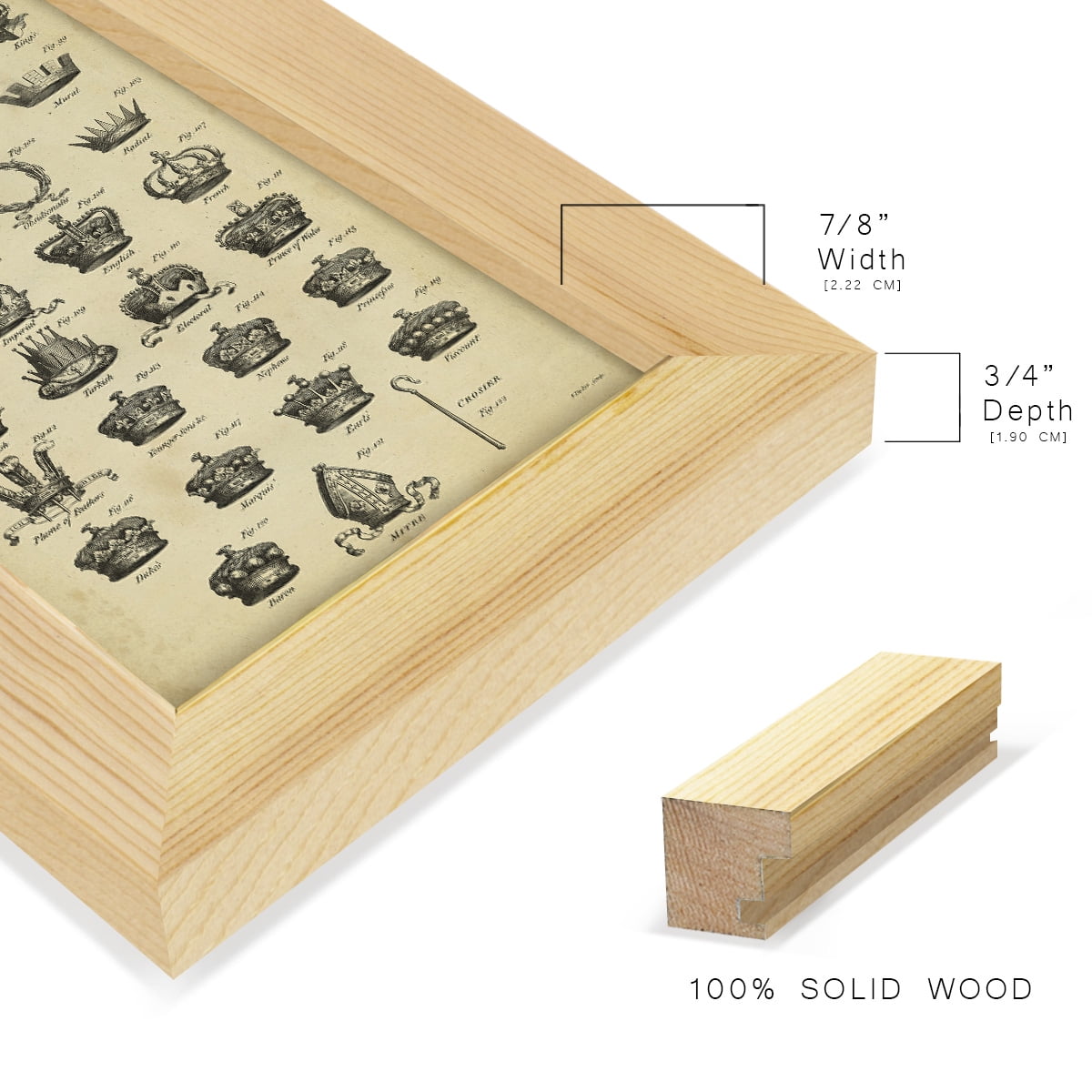 Deckled Encyclopediae IV (AS) -Framed Print w/glass-Natural Wood ...