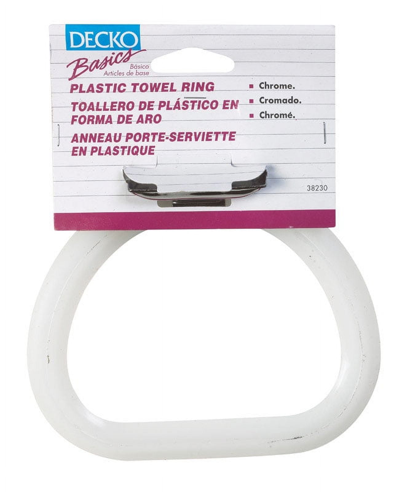Decko Products Plastic Towel Ring, Chrome Finish, Easy to Install, 6 x ...