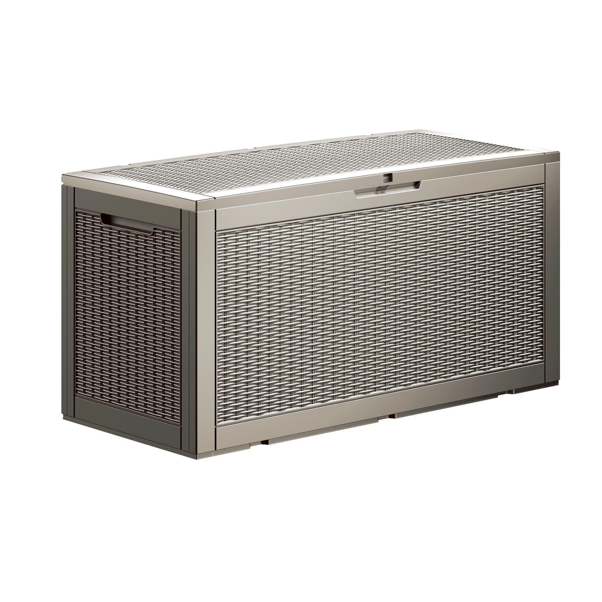 Decksplore 100 Gallon Lockable Resin Deck Box, Waterproof & Outdoor ...