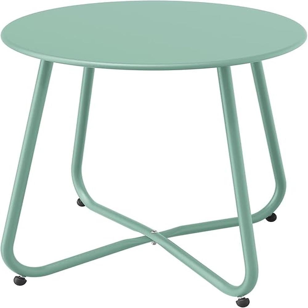 Decksplore 45cm Outdoor Side Tables, Weather Resistant Steel Patio Side Table, Small Round ...