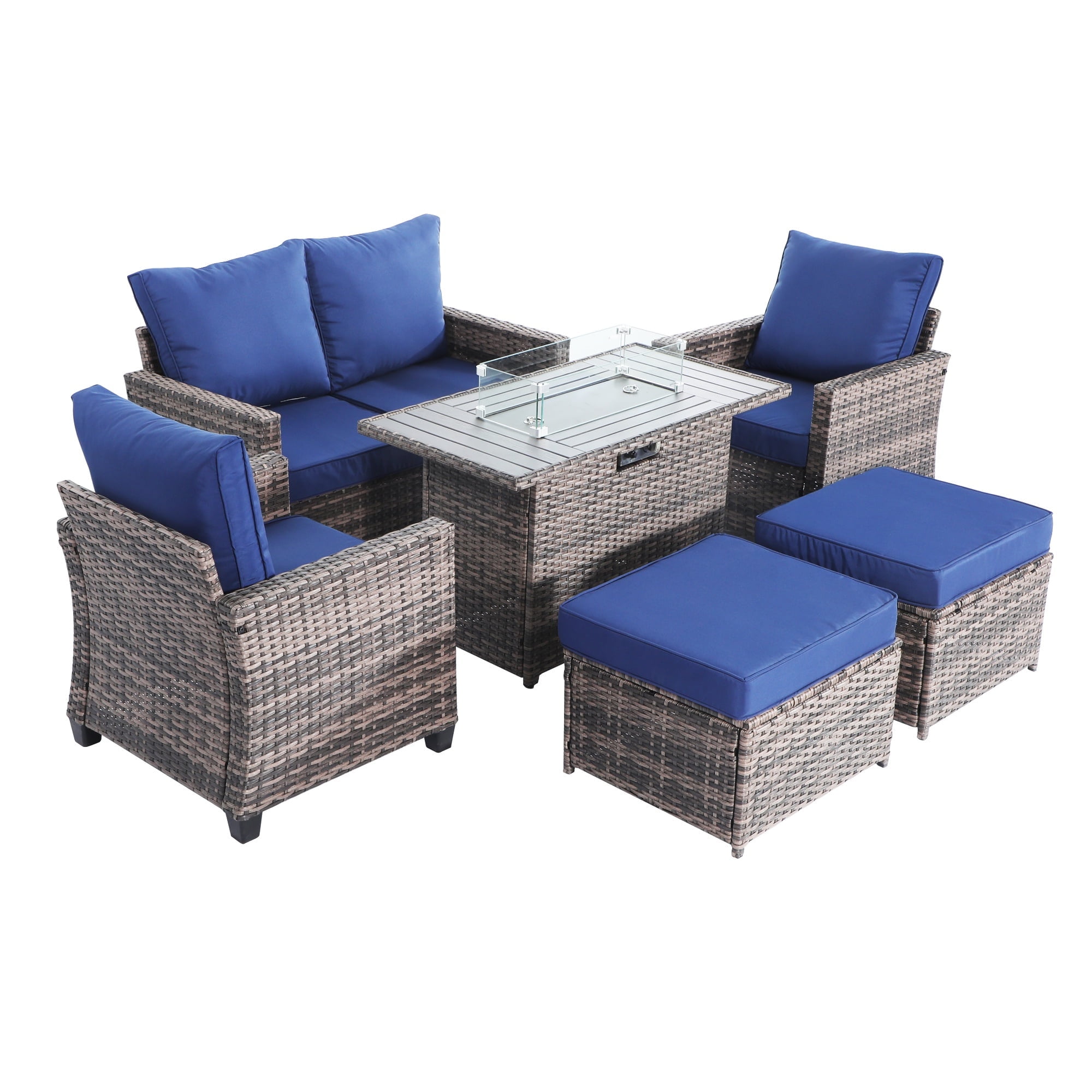 Decksplore 6 Piece Patio Furniture Set Clearance, Outdoor Sectional ...