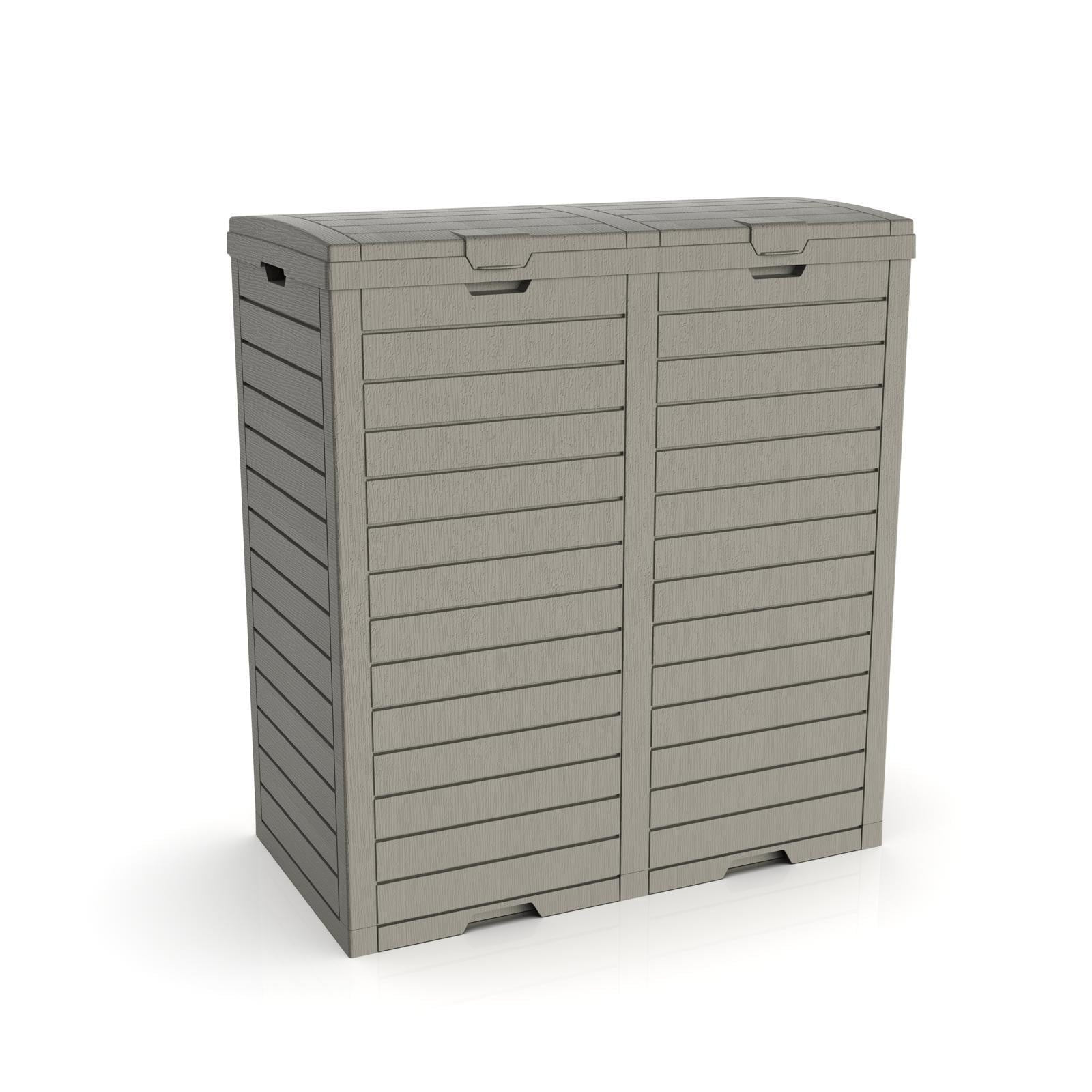 Decksplore 62 Gallon Outdoor Trash Can, Waterproof Garbage Can with ...