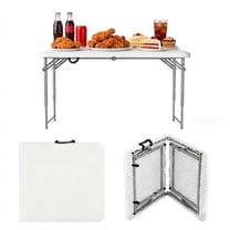 6ft Heavy Duty Folding Table, Fold in Half Plastic Table with Handle ...