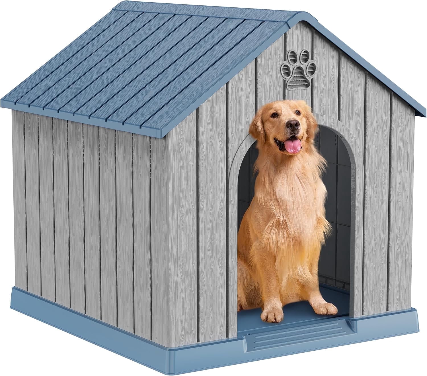 Decksplore Medium Dog House (26.2"x24.5"x25.8"), Waterproof, HDPE Dog ...