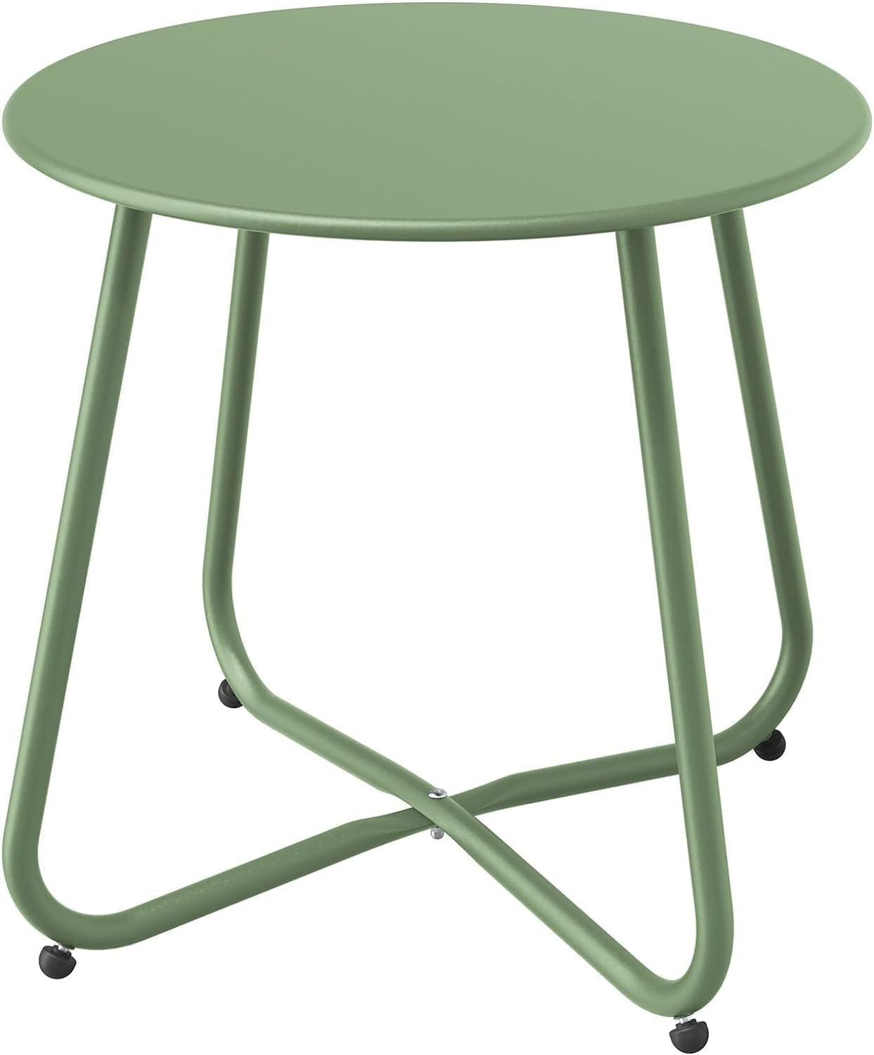 Decksplore Outdoor Small Side Table, 18-inch Round End Table for Indoor ...