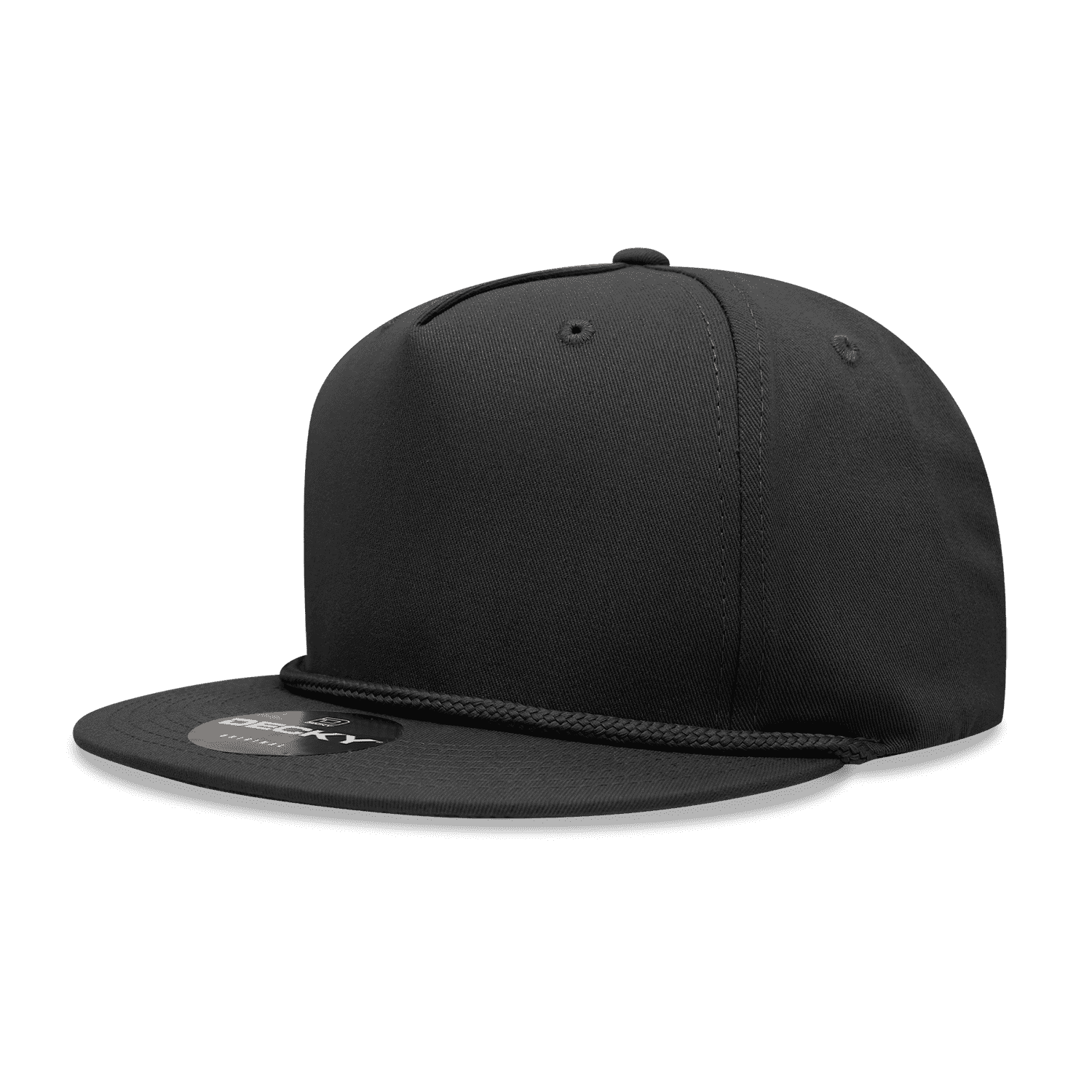 Classic Flat Bill Rope Caps, Black - Walmart.com