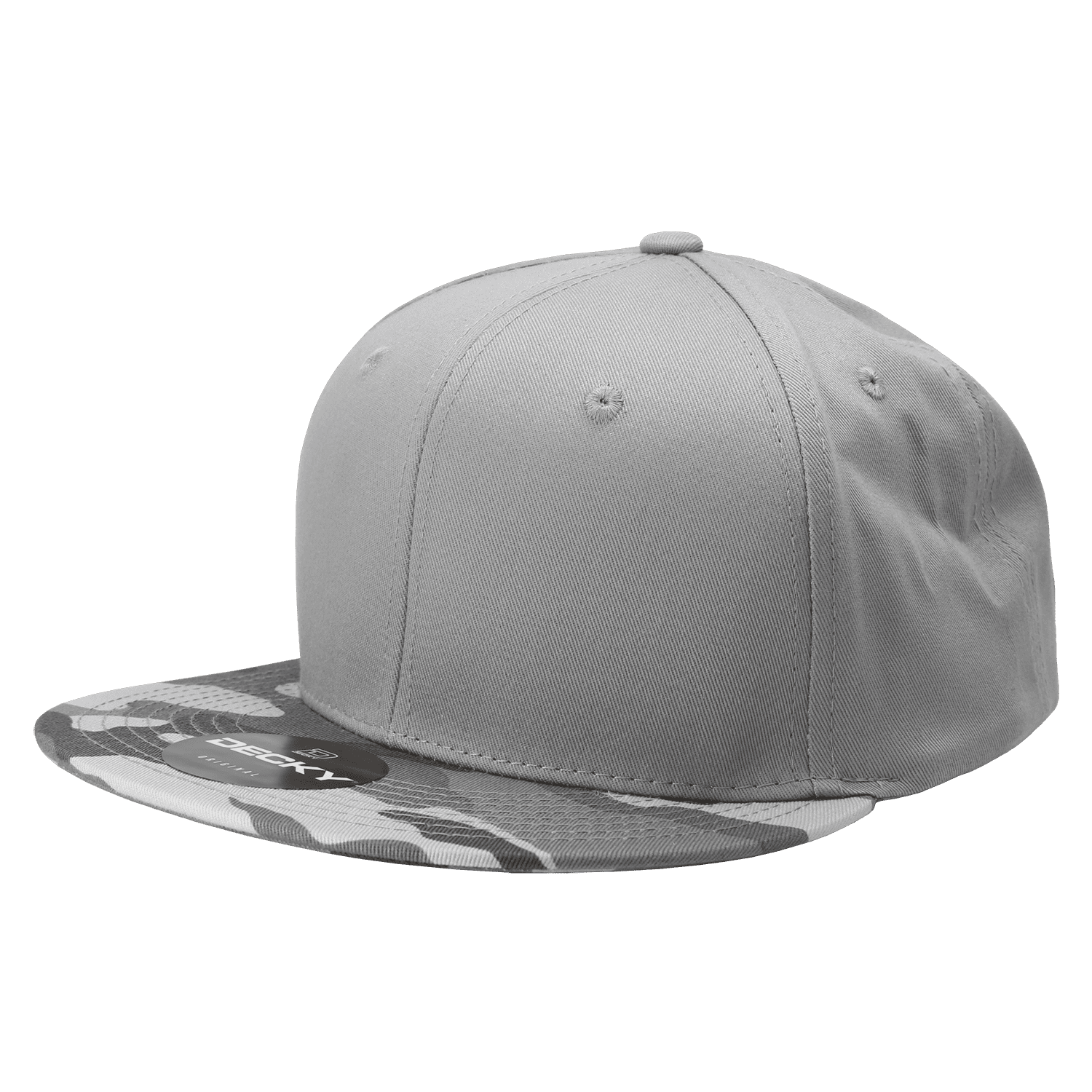 Decky 1047 6 Panel High Profile Structured Camo Snapback Hat-URB/Grey ...
