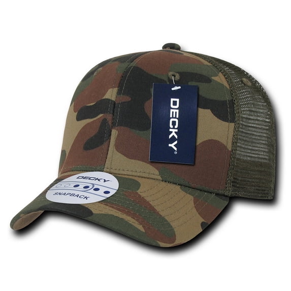 6 Panel Curve Bill Trucker Caps, Woodlan - Walmart.com