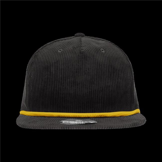 Decky 6043-7BLKGLD 5 Panel High Profile Relaxed Corduroy Rope Hat ...