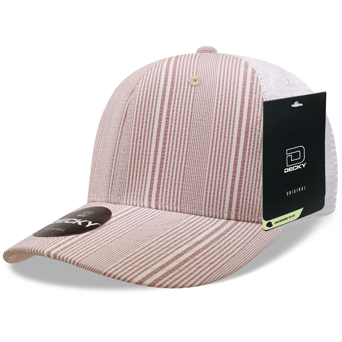 Decky 6017 6 Panel Mid Profile Structured Plaid Trucker Hat-141/White ...