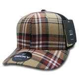 Decky 6018 6 Panel Mid Profile Structured Plaid Trucker Hat-189/Black ...