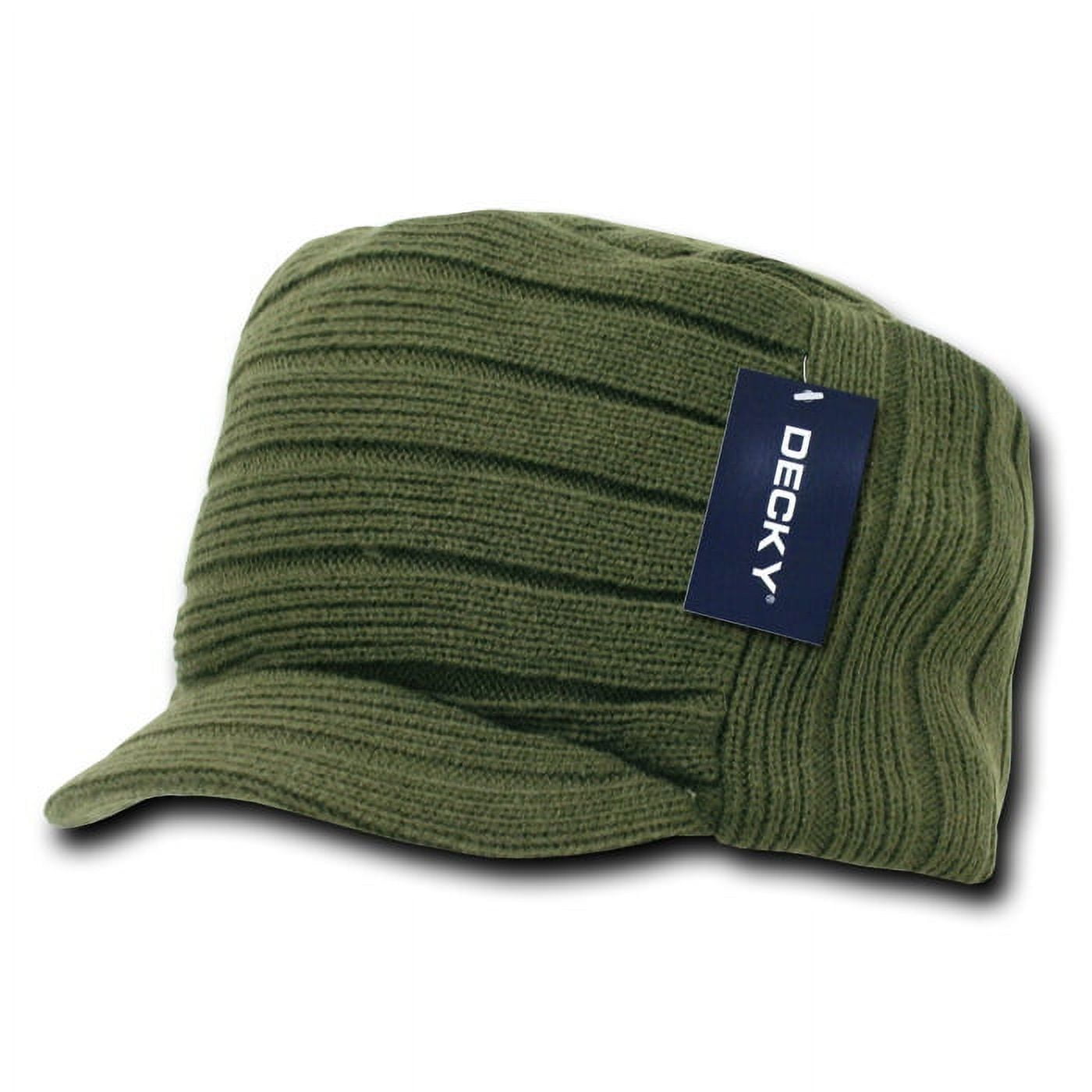 Decky 615 Knitted Flat Top Cap w/ Visor, Olive - Walmart.com