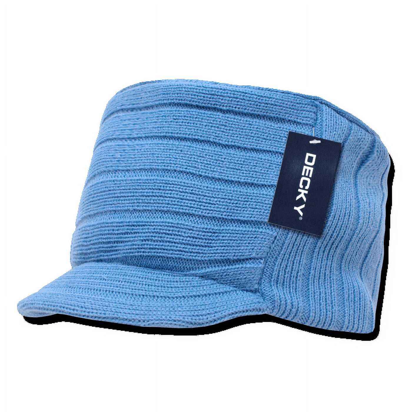 Decky Beanies Beany For Men Women Knitted Flat Top Warm Ribbed Visor ...