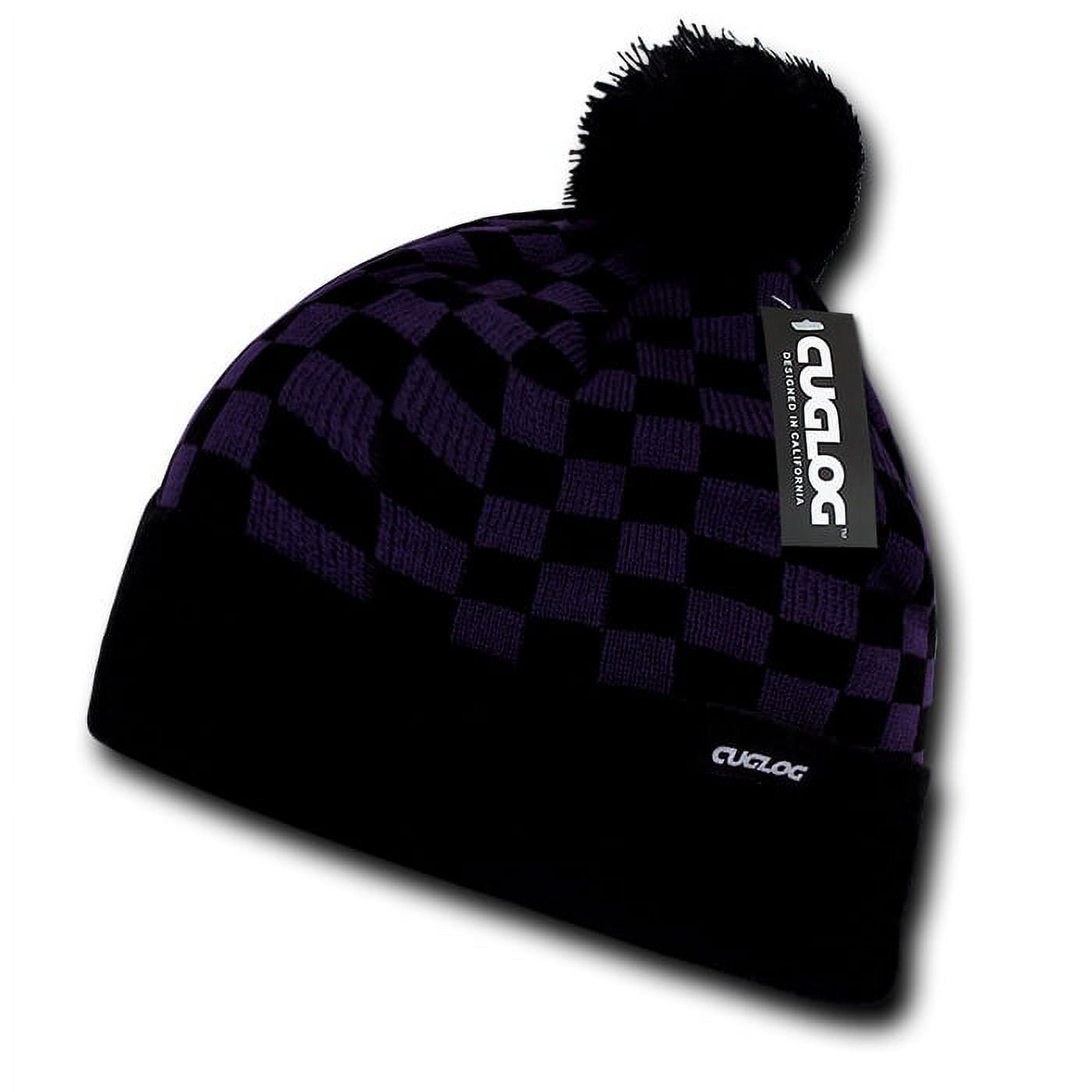 Decky K019-PURBLK Changbai- Checker Beanie - Purple & Black - Walmart.com
