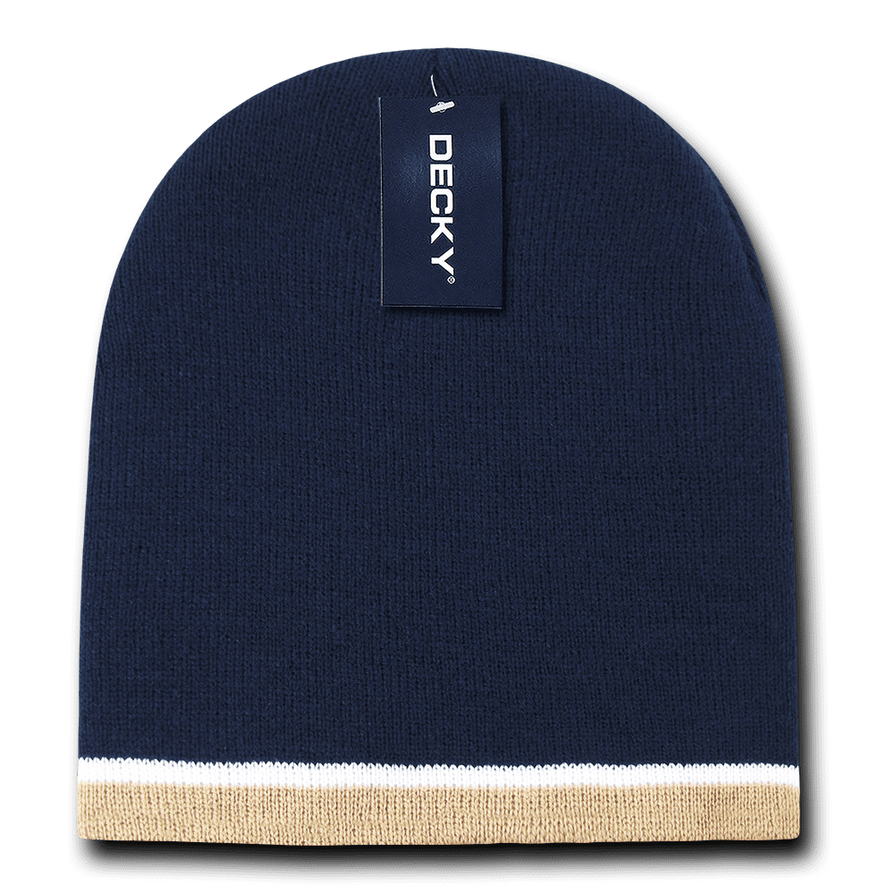 Decky Double Striped Three 3 Tone Beanies Beany For Men Women Knitted ...