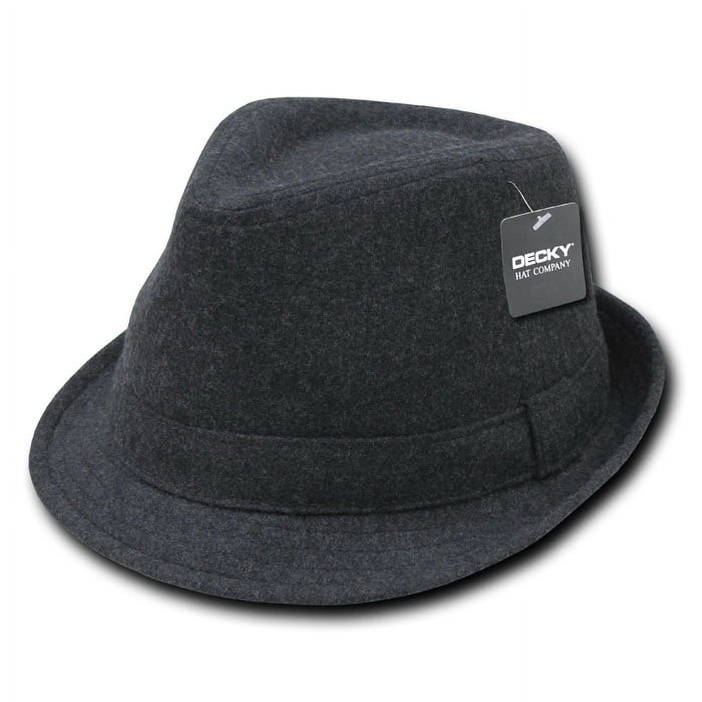 Decky Melton Fedora Hat- Heather Charcoal - Small & Medium - Walmart.com