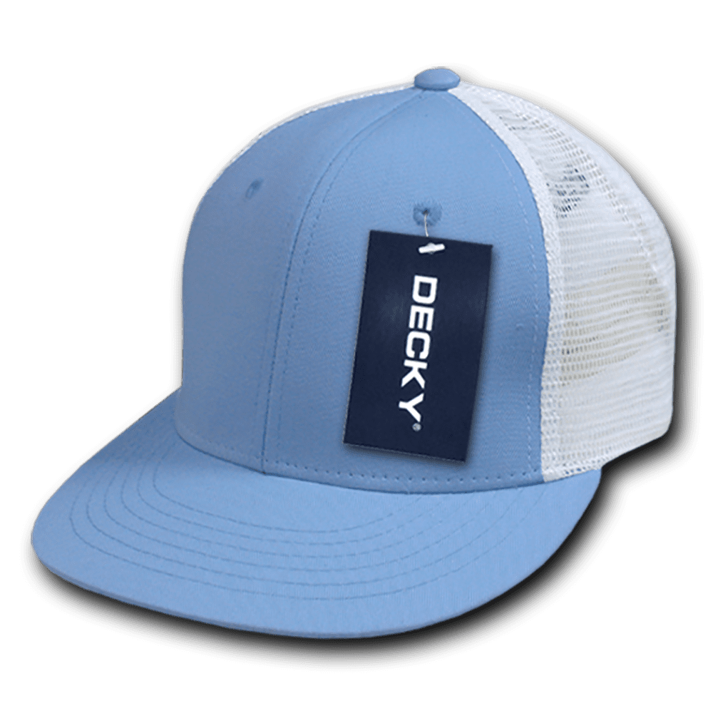 Youth 6 Panel High Profile Structured Cotton Trucker, Sky/White ...