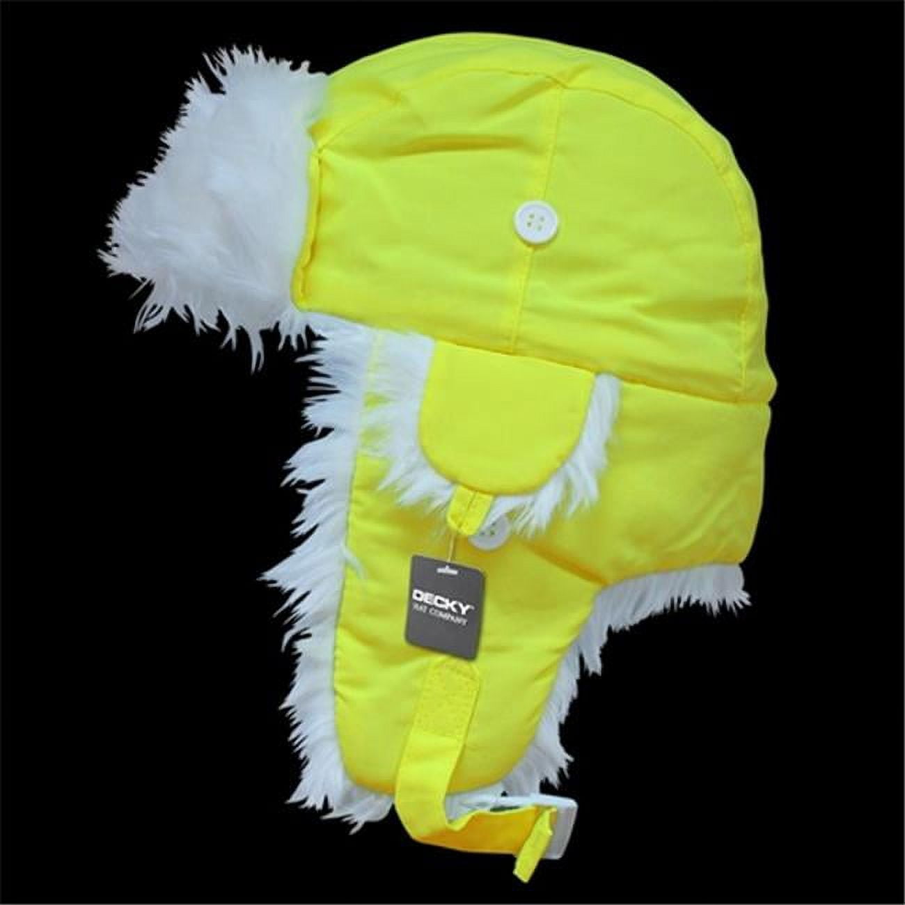 Decky White Synthetic Fur Aviator Hat- Neon Yellow - Small & Medium ...