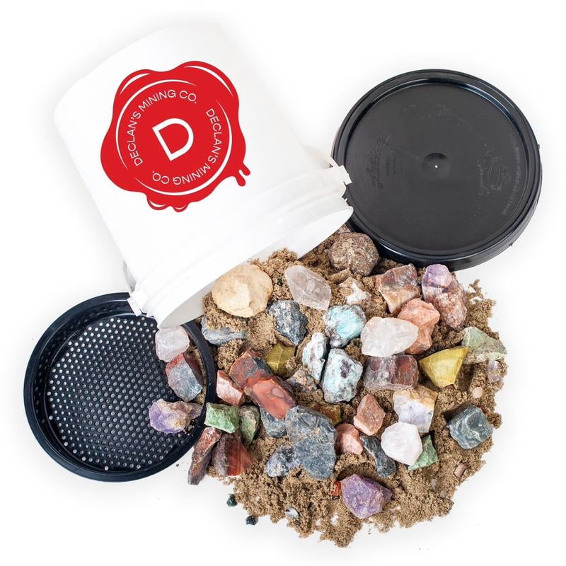 Declan’s Gallon Raw Bucket - Raw Stones with confetti sand. Includes ...