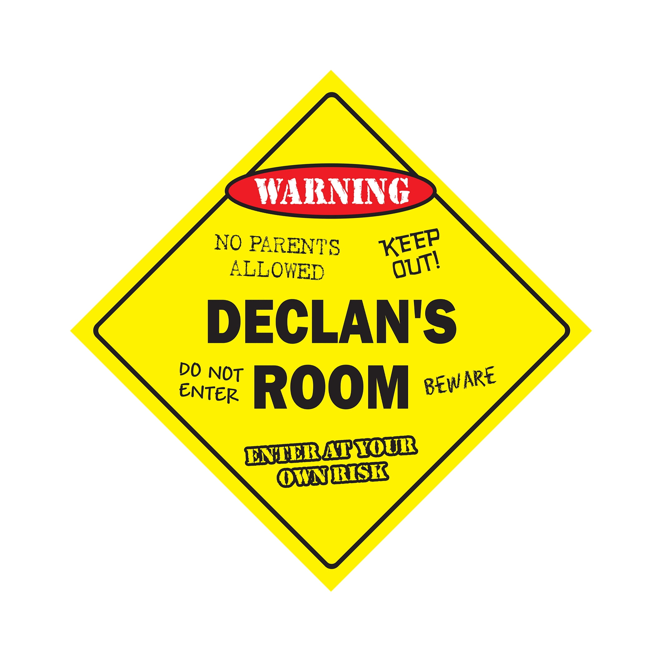 Declan's Room Sign Crossing Zone Xing | Indoor/Outdoor | 20" Tall kids ...