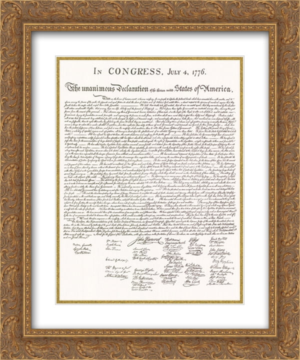 Declaration of Independence (Document) 2x Matted 18x20 Gold Ornate ...