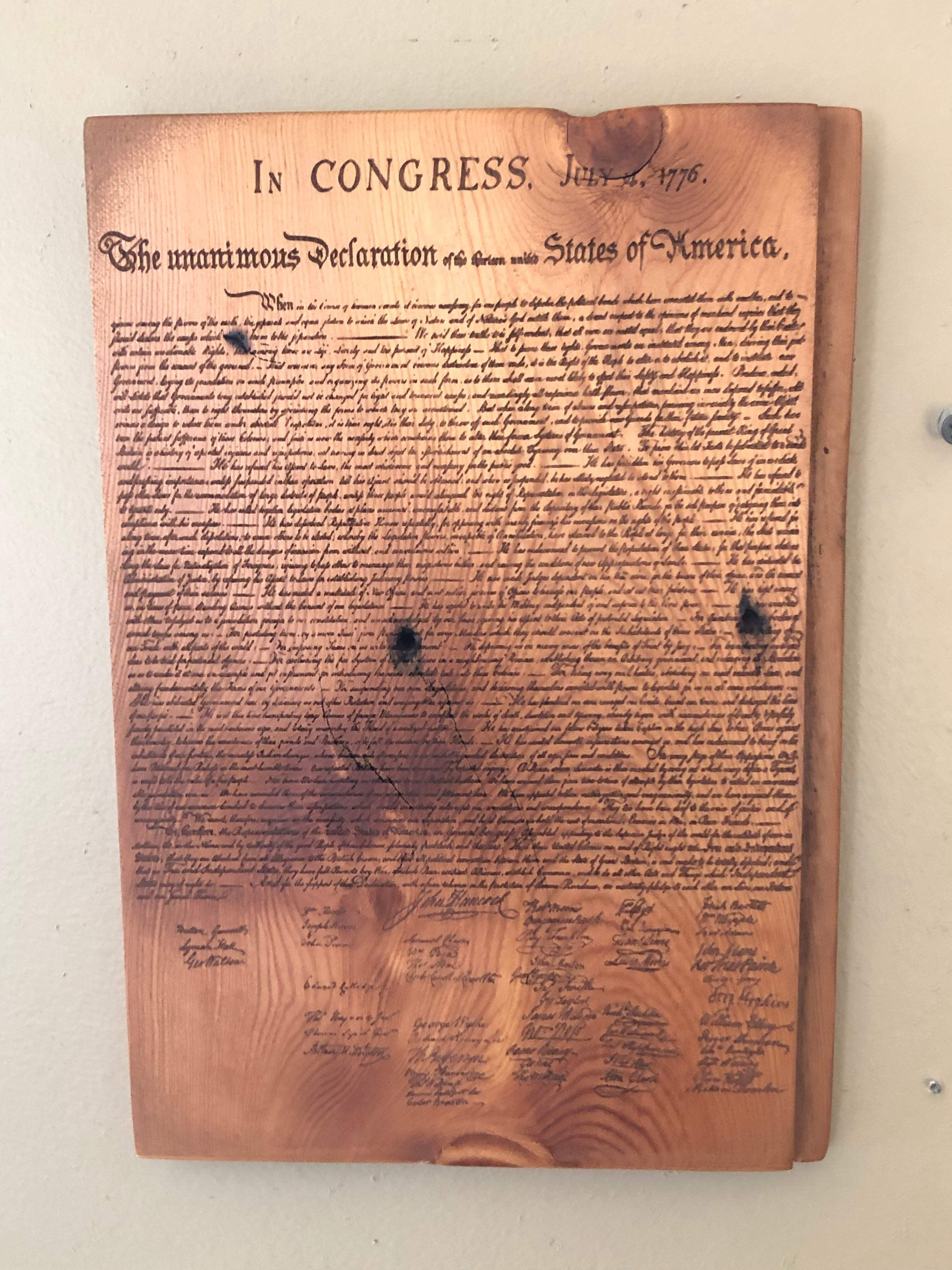 Declaration of Independence - Engraved on Reclaimed Shiplap - Walmart.com