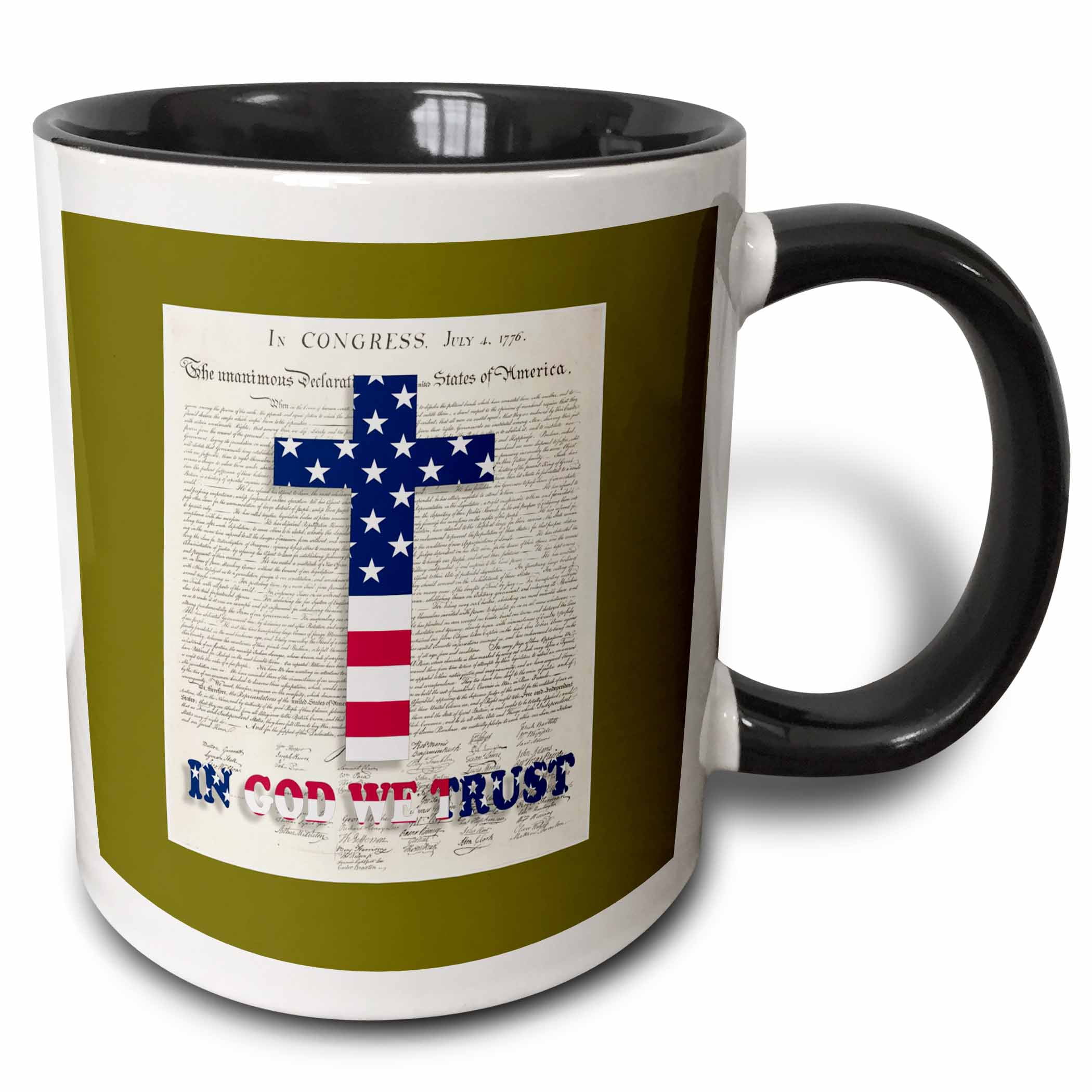 Declaration of Independence background with Christian cross in USA ...