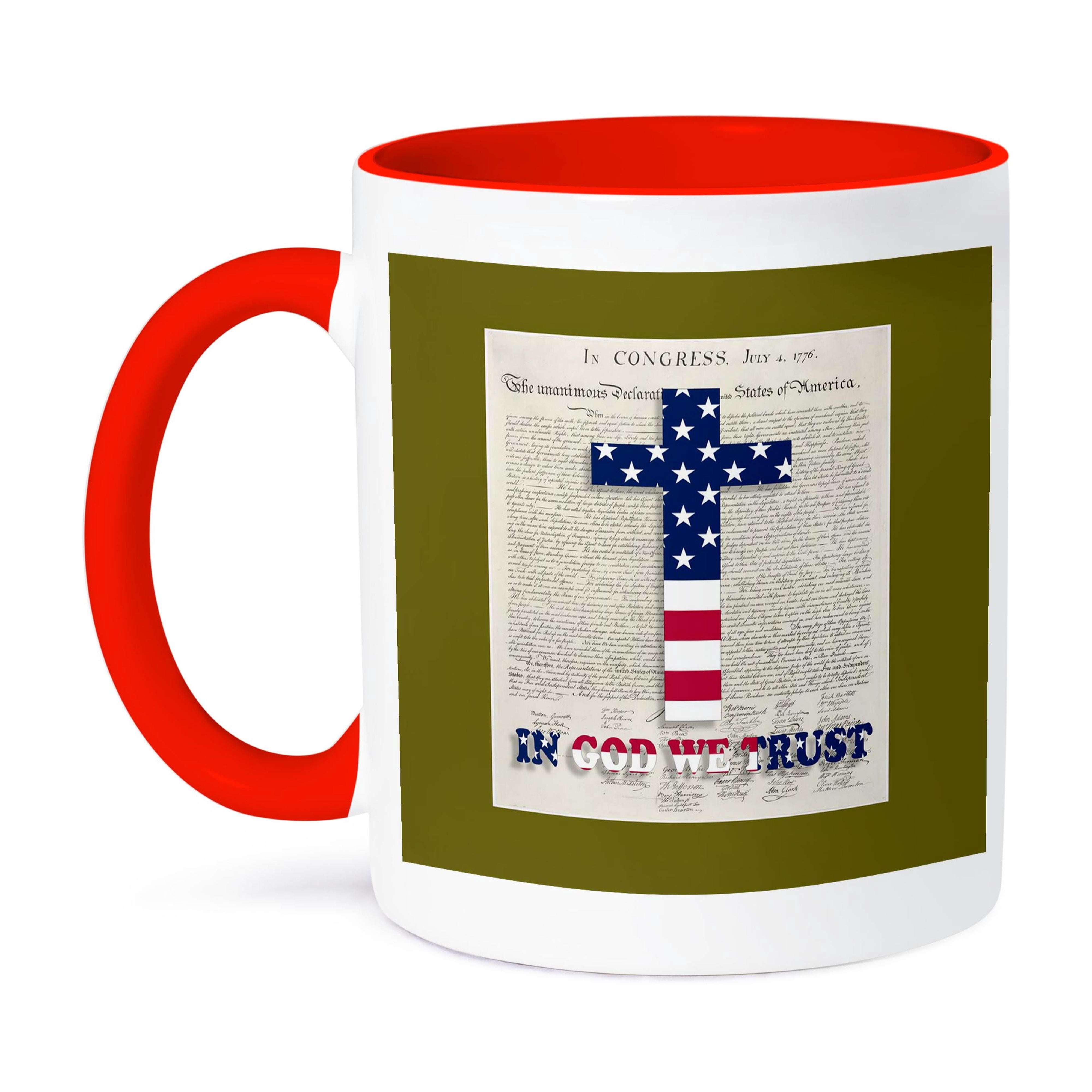 3dRose, Declaration of Independence background with Christian cross in ...