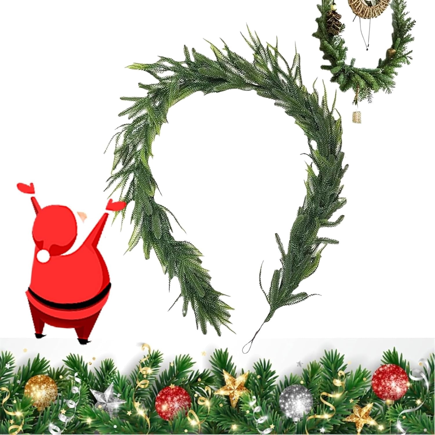 Declarity Garland, Cedar Garland, Christmas Simulated Cane Decoration ...