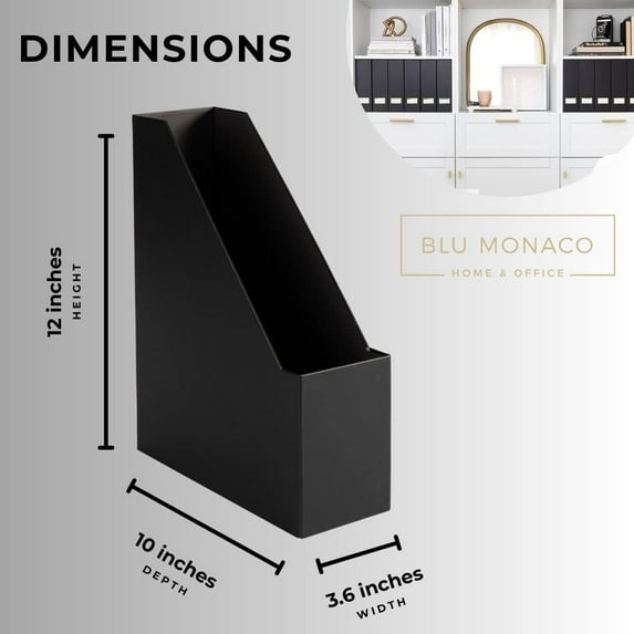 Declutter in Style - Set of 6 Black Foldable Magazine File Holders with ...