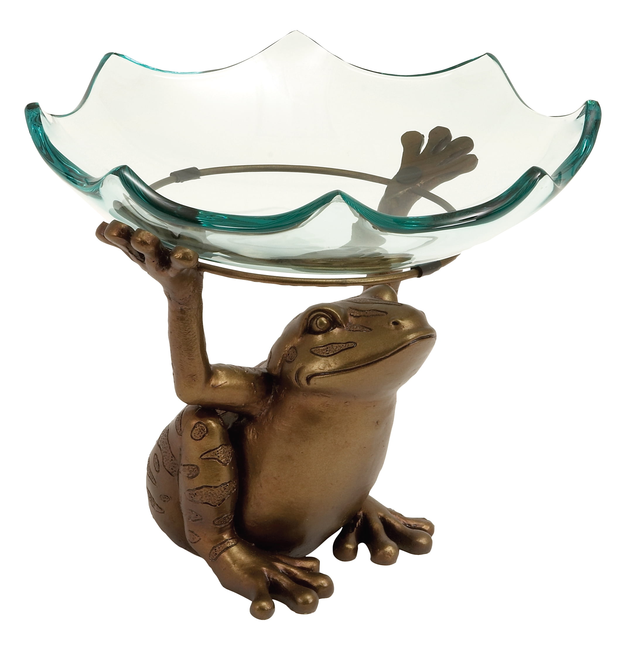 Decmode 10 X 12 Inch Traditional Glass Serving Bowl With A Resin Toad ...