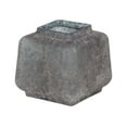 DecMode 10 x 9 Inch Modern Gray Glass Trapezoidal Vase with Square Base ...