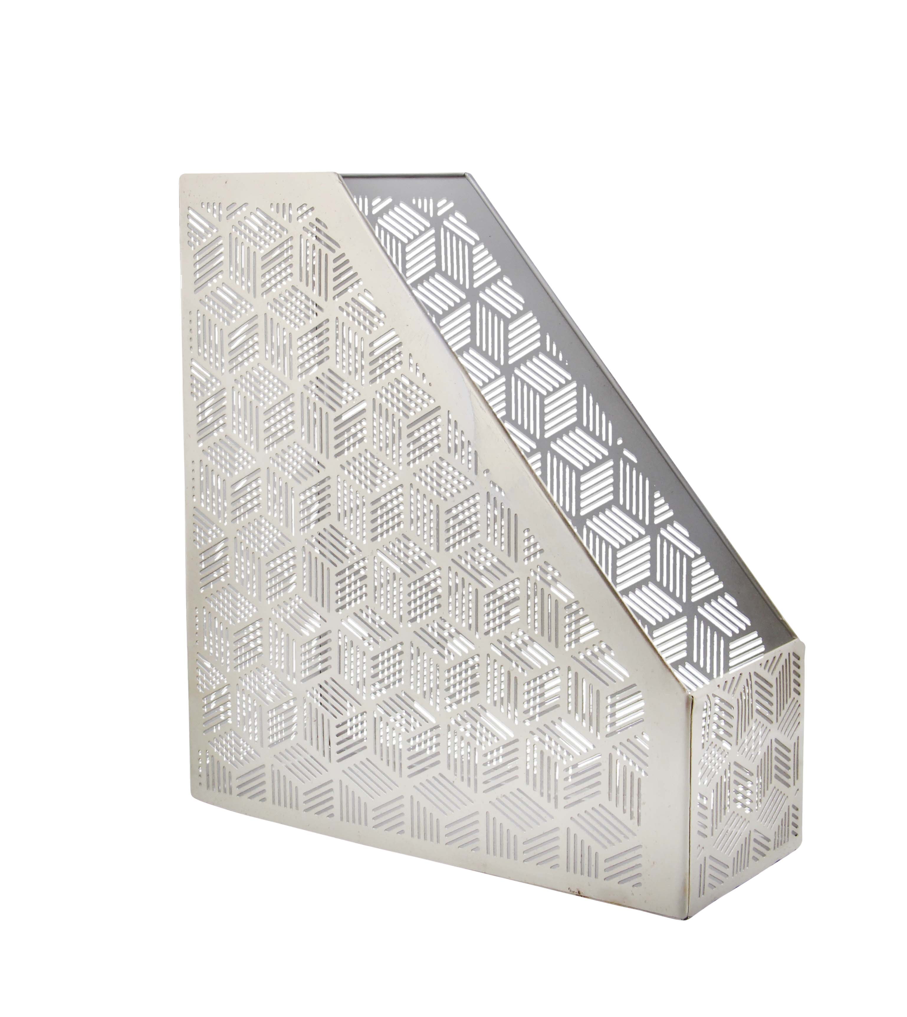 Decmode 12 X 11 Inch Modern Iron Geometric-Style Magazine Holder ...