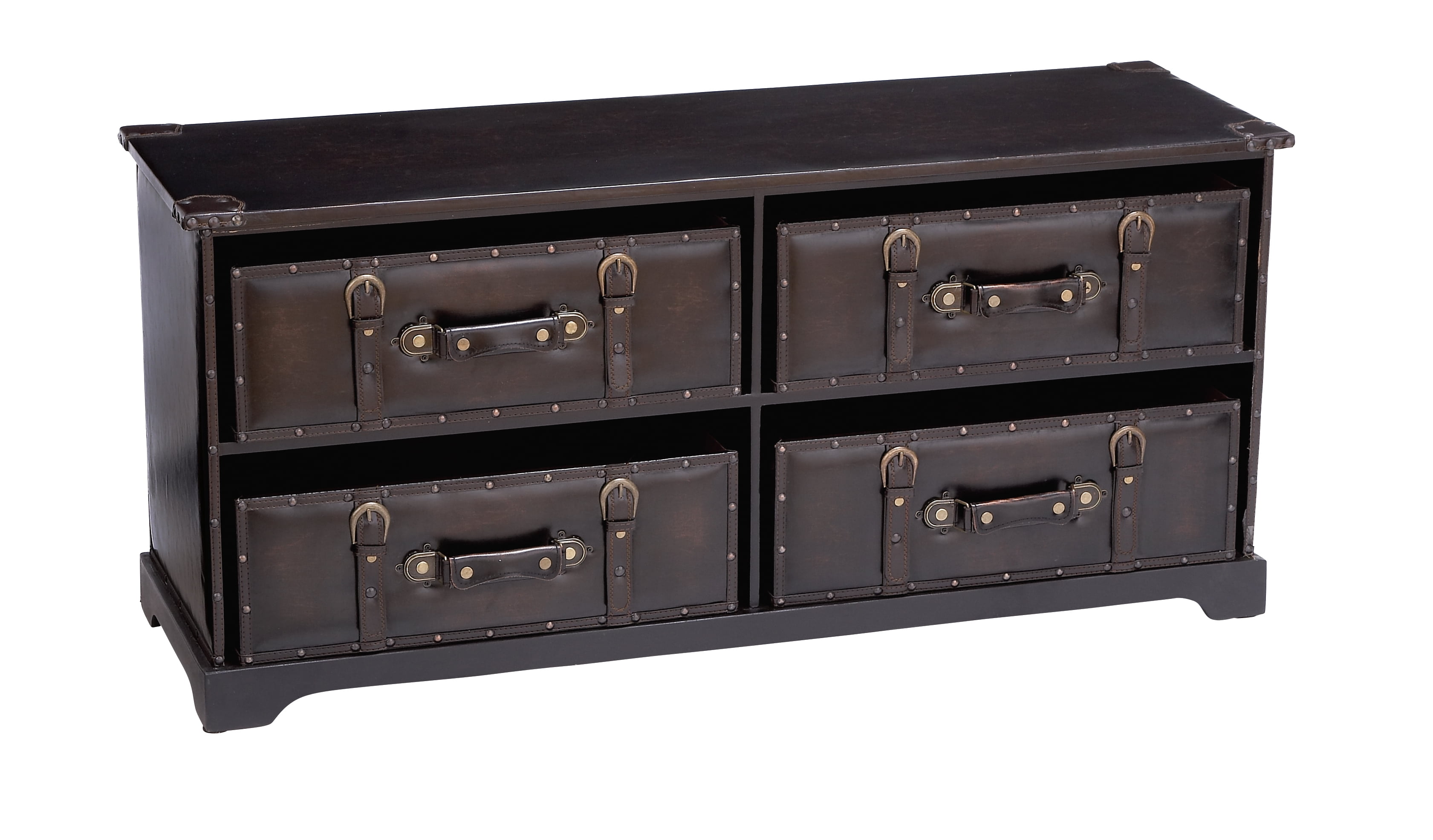 Decmode 20 X 43 Inch Farmhouse Four-Drawer Rectangular Wooden Chest ...
