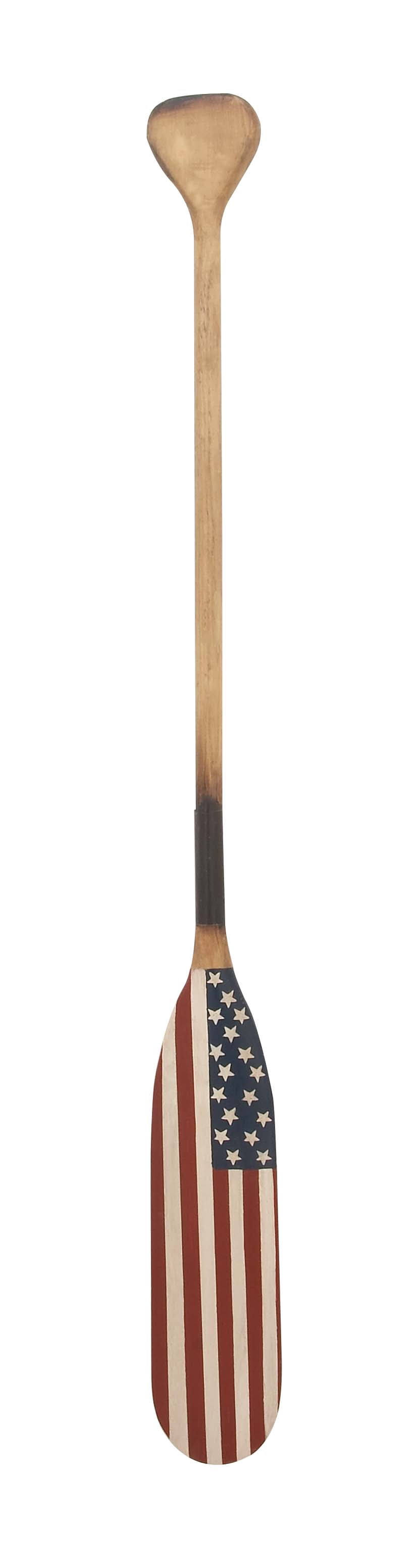 Decmode Coastal 47 x 5 inch American flag design pine wood paddle home ...