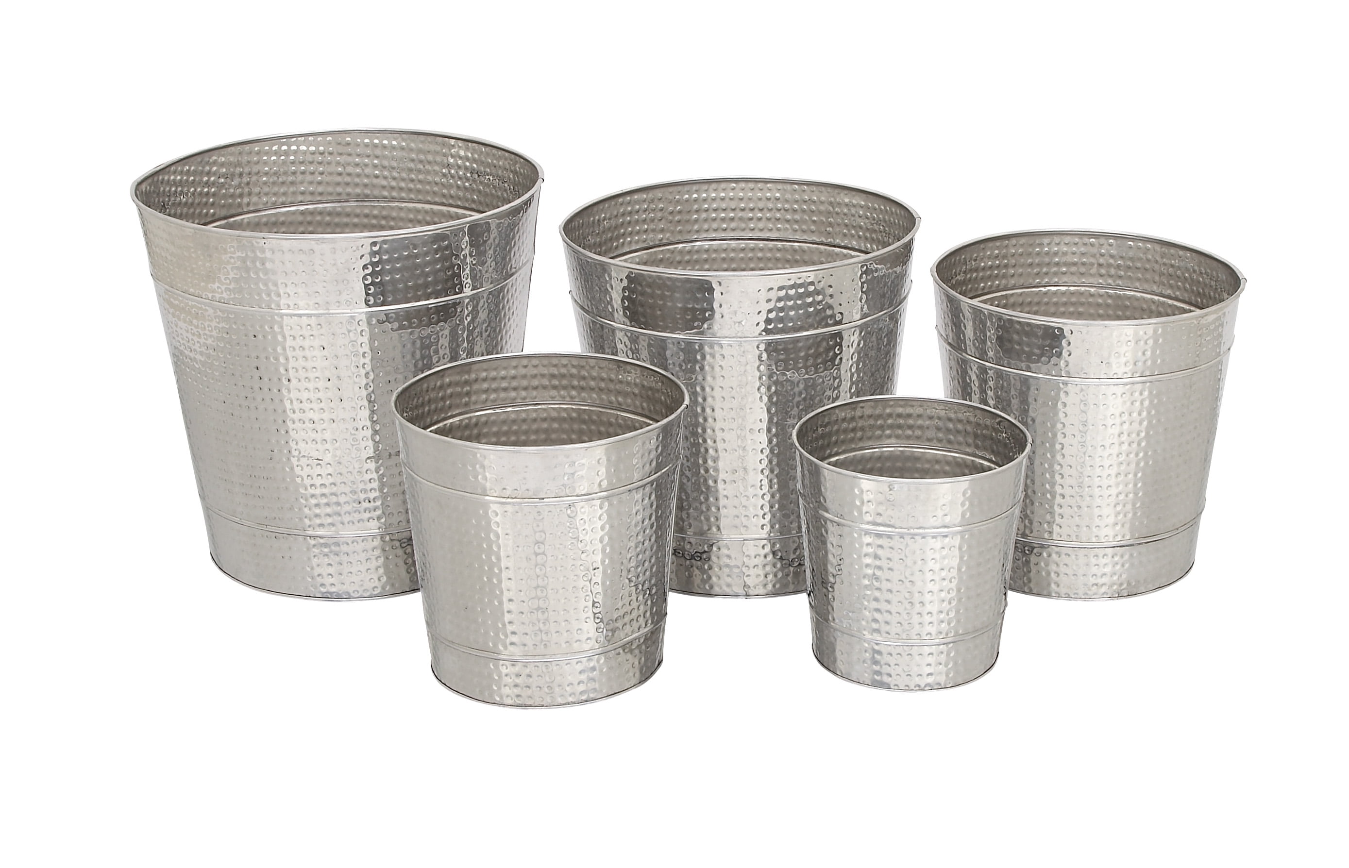 Decmode Contemporary 10, 12, 14, 16, And 18 Inch Silver Aluminum Pail ...