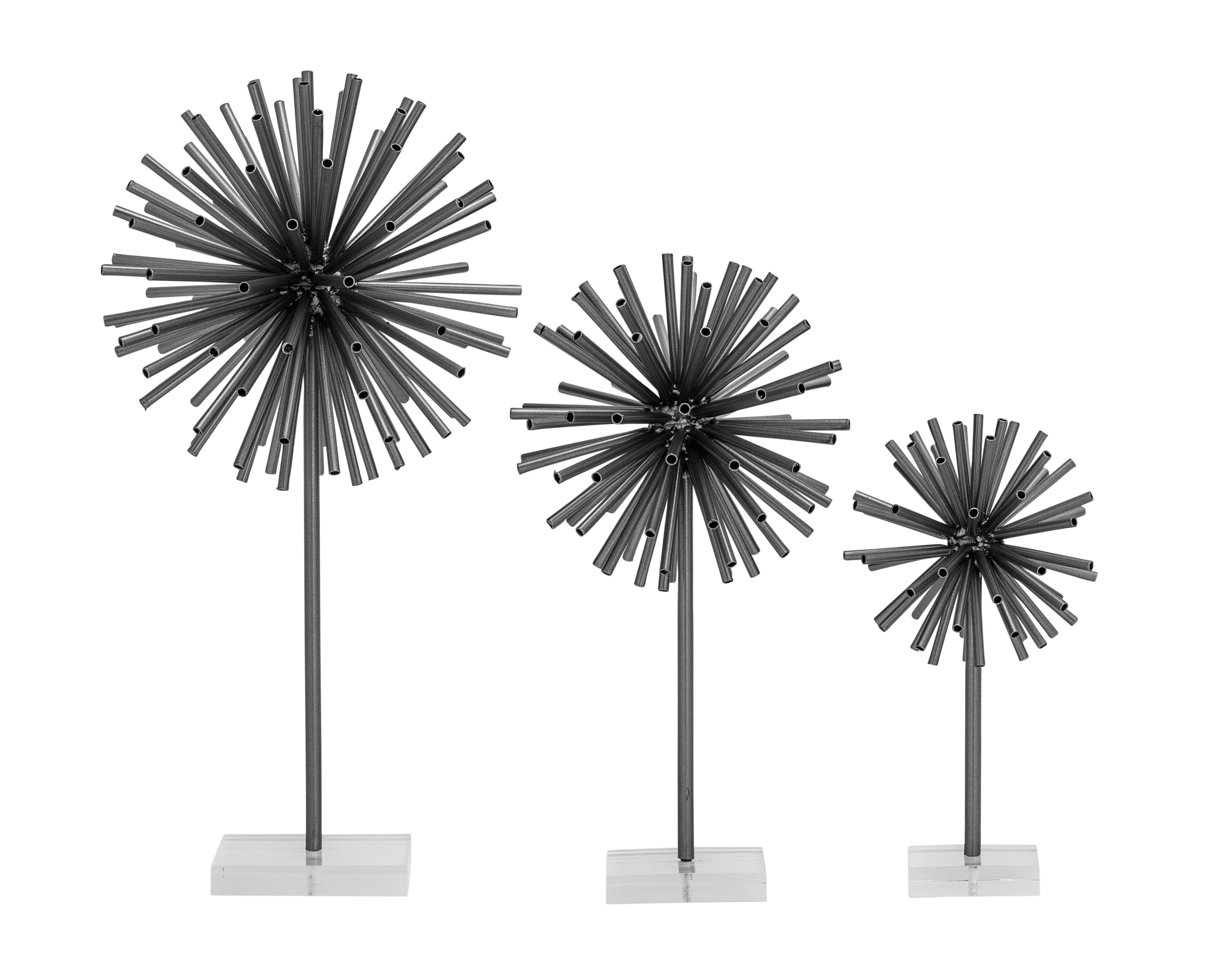 Decmode Contemporary 12, 16, And 20 Inch Silver Tin Spiky Orb ...