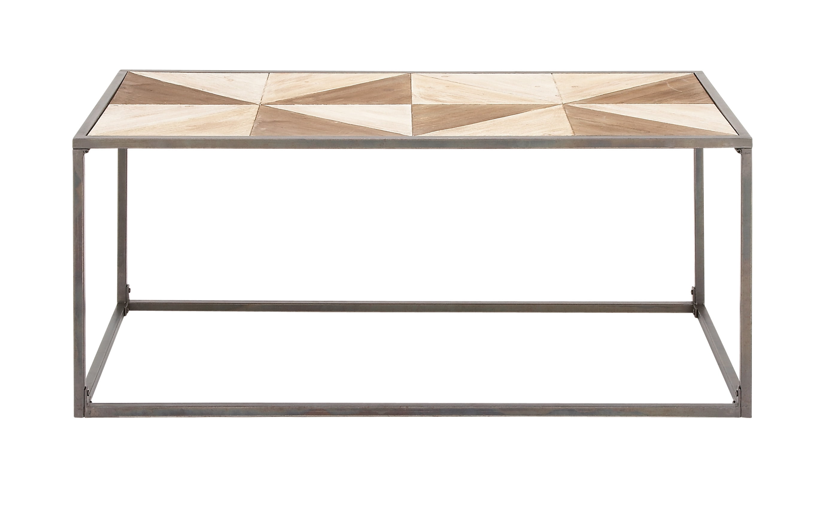 Decmode Contemporary 21 X 48 Inch Rectangular Fir Wood and Iron Coffee ...