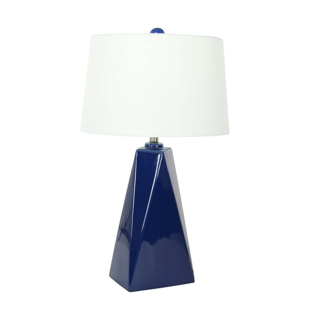 Decmode Contemporary 29 Inch Blue Ceramic Triangular Paneled Table Lamp ...