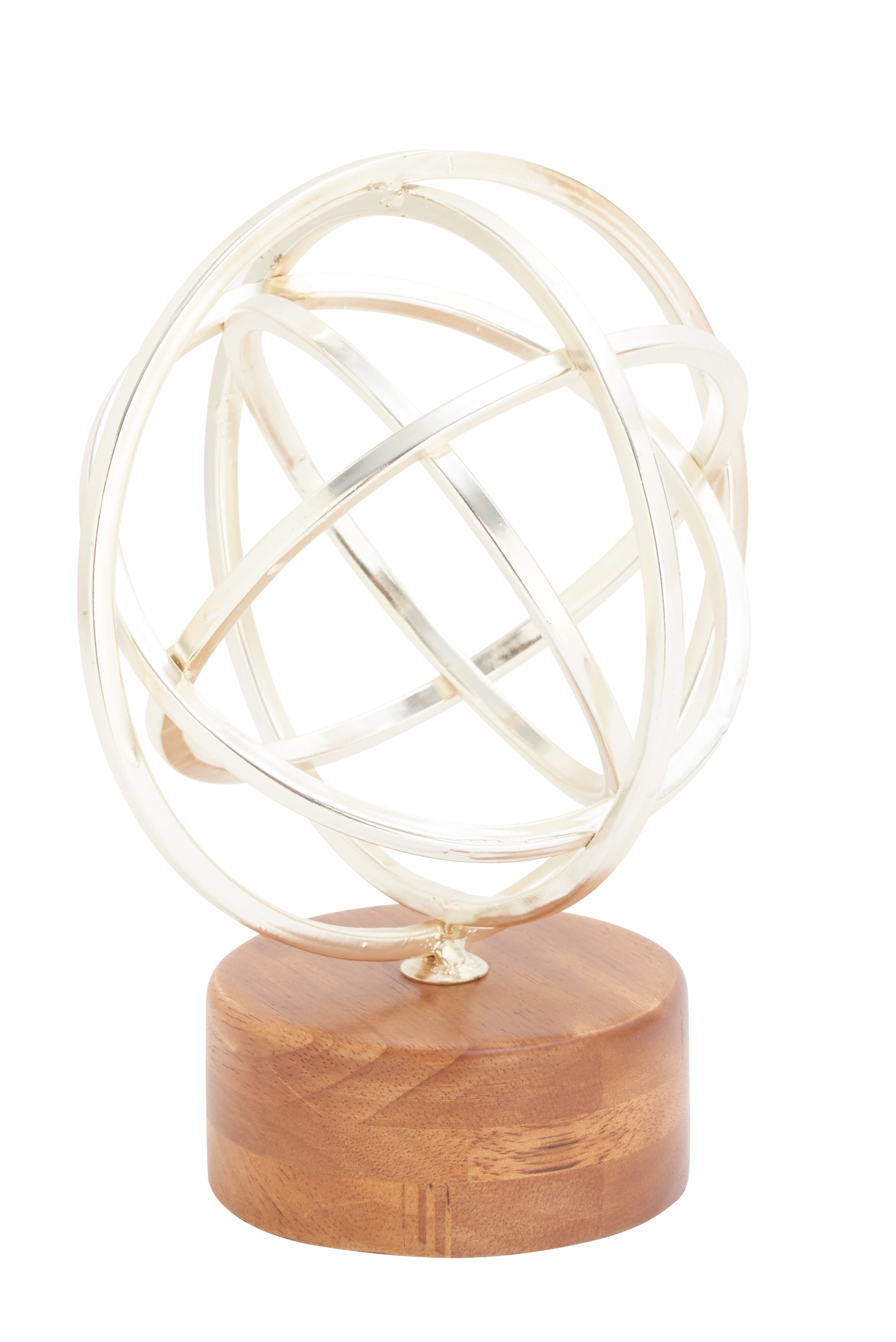Decmode Contemporary 9 Inch Iron And Rubber Wood Armillary Sphere ...