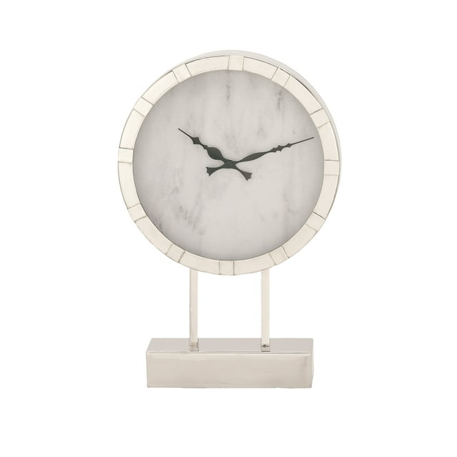 Decmode Glam 18 X 12 Inch Silver Stainless Steel Table Clock - Walmart.com