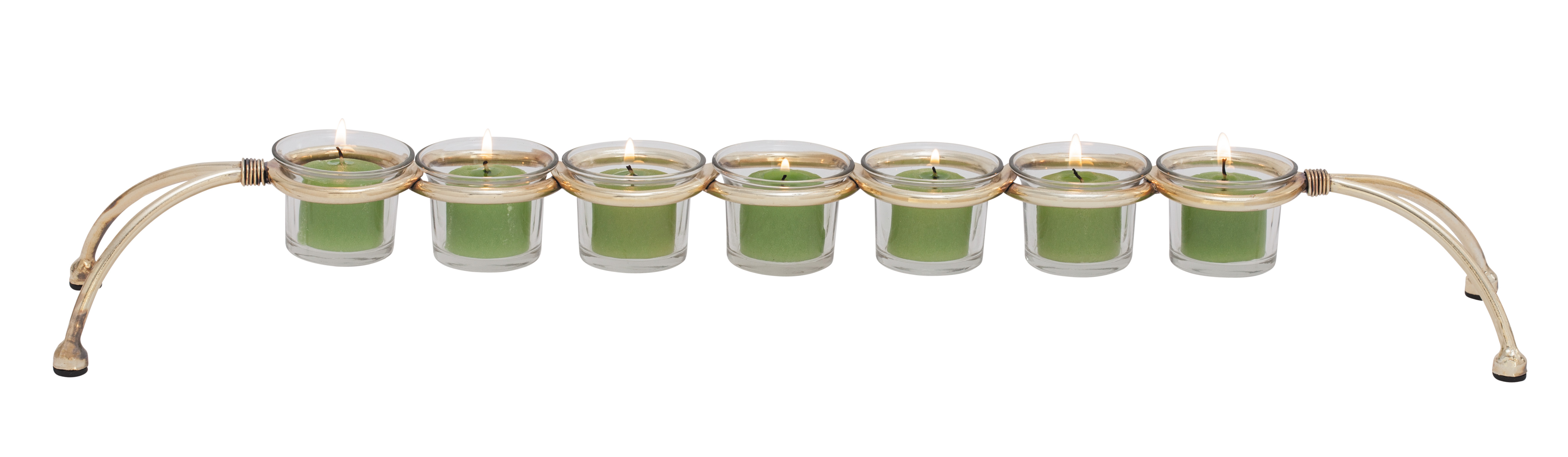 Decmode Modern 25 X 3 Inch 7-Slot Glass Votive Candle Holder With Iron ...