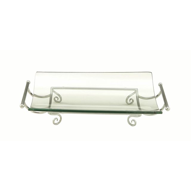 Decmode Modern 5 X 22 Inch Clear Glass Rectangular Bowl With Silver ...