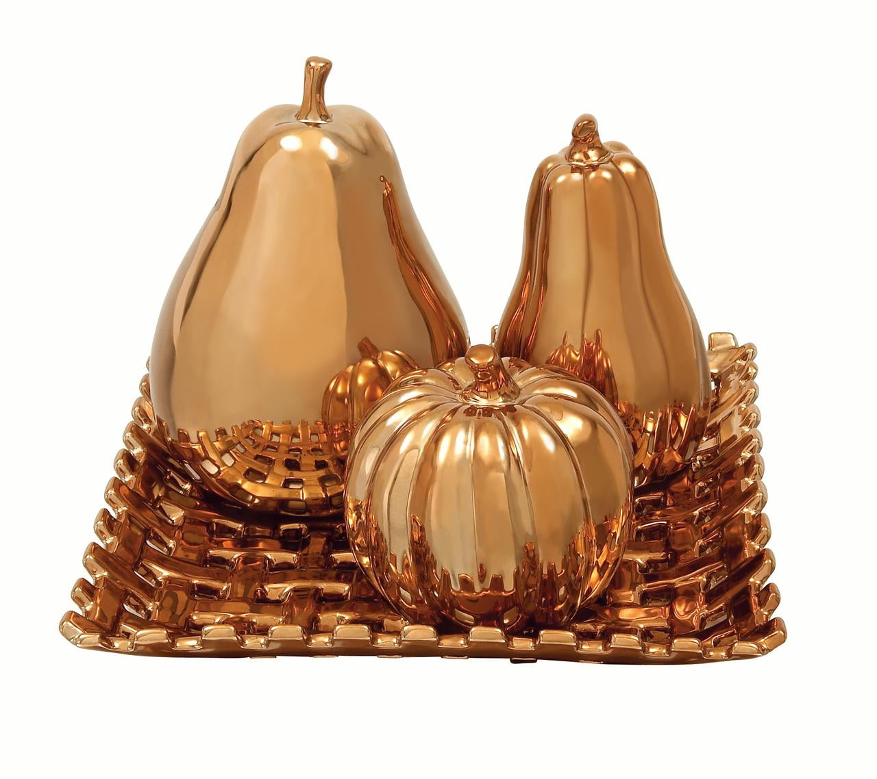 Decmode Modern 8 X 11 Inch Ceramic Fruit And Plate Set - Walmart.com