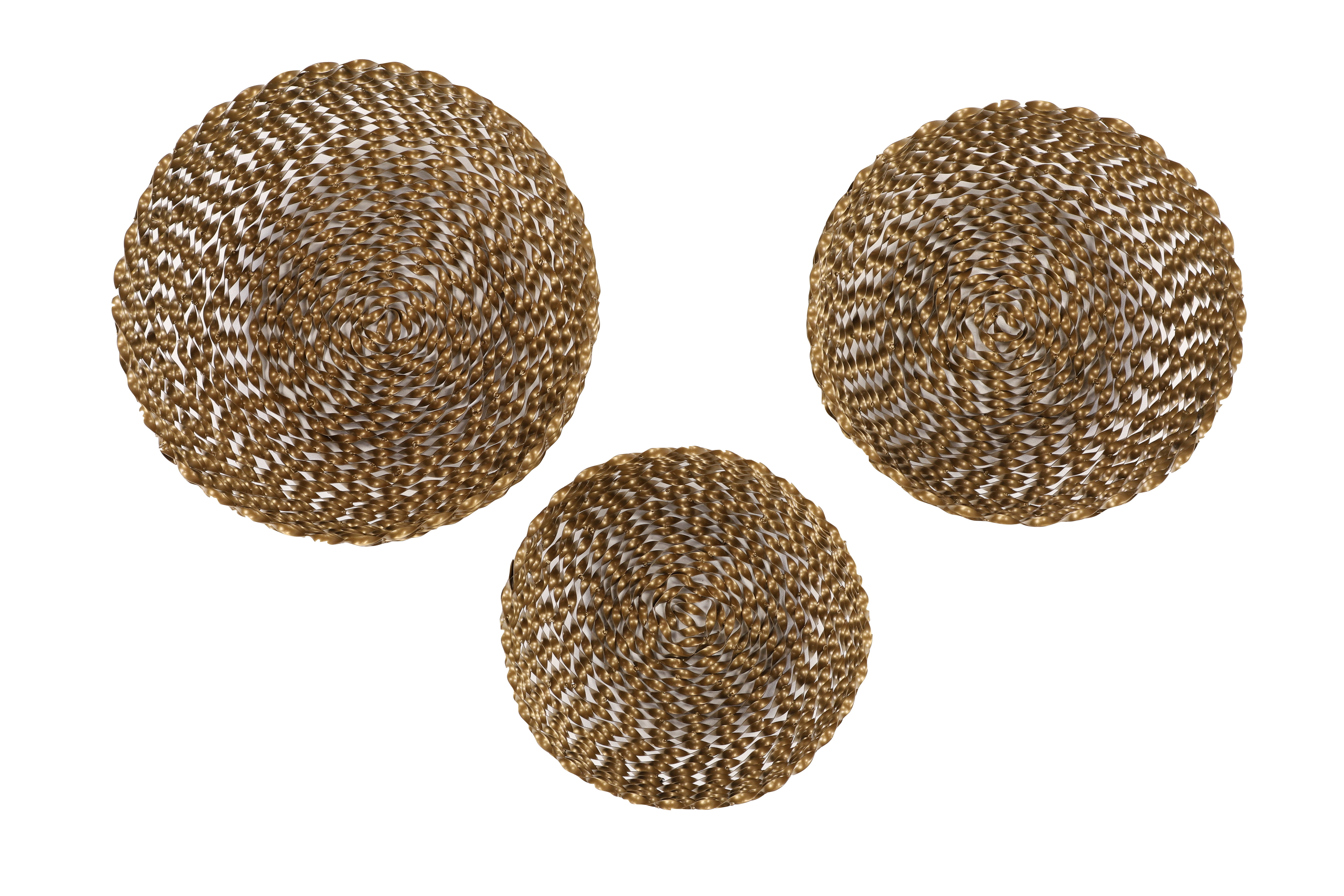 Free Shipping! DecMode Decorative Modern Round Gold Metal Baskets Set ...
