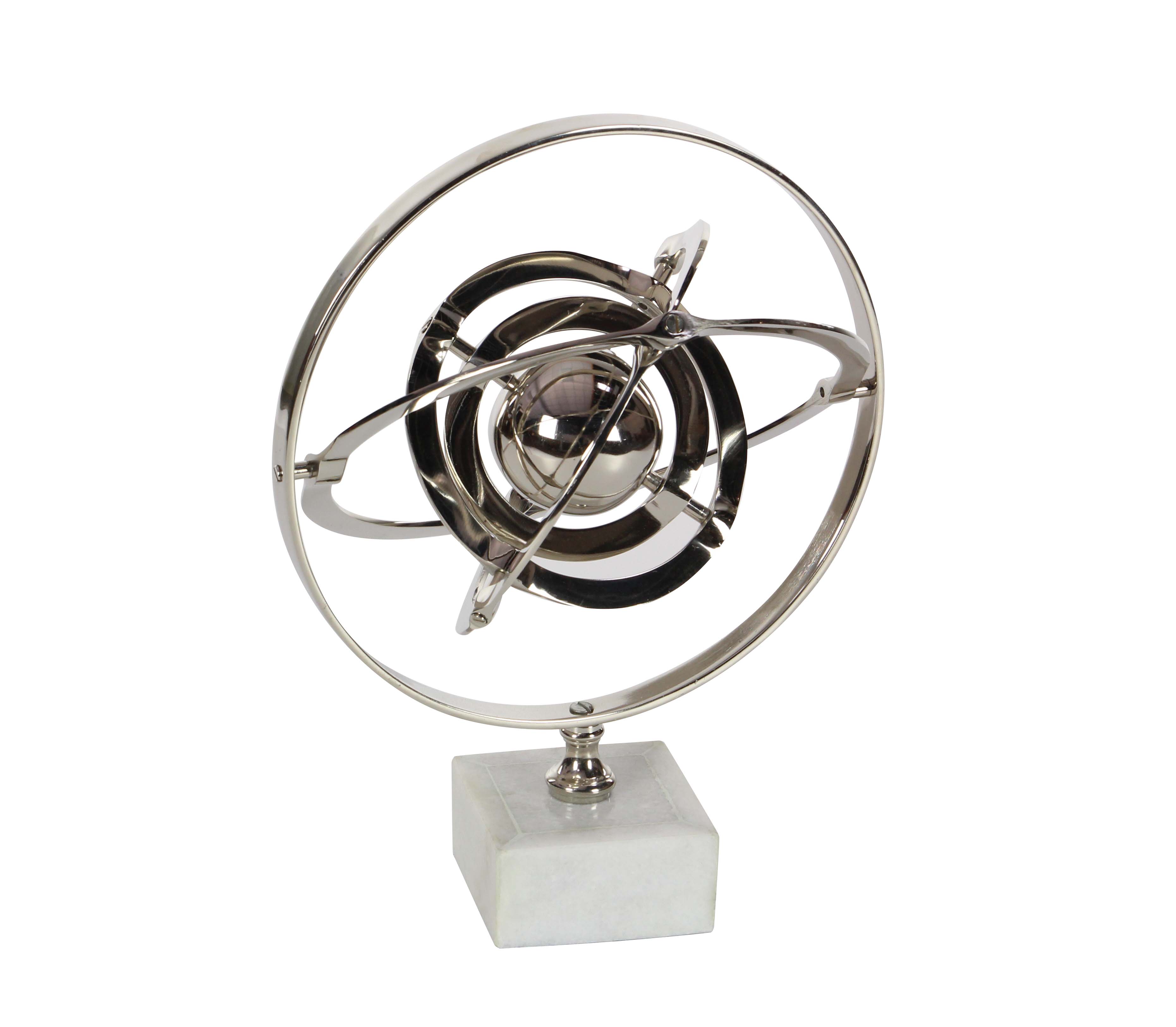 Decmode Traditional 15 X 12 Inch Aluminum Armillary Sphere With Ceramic ...