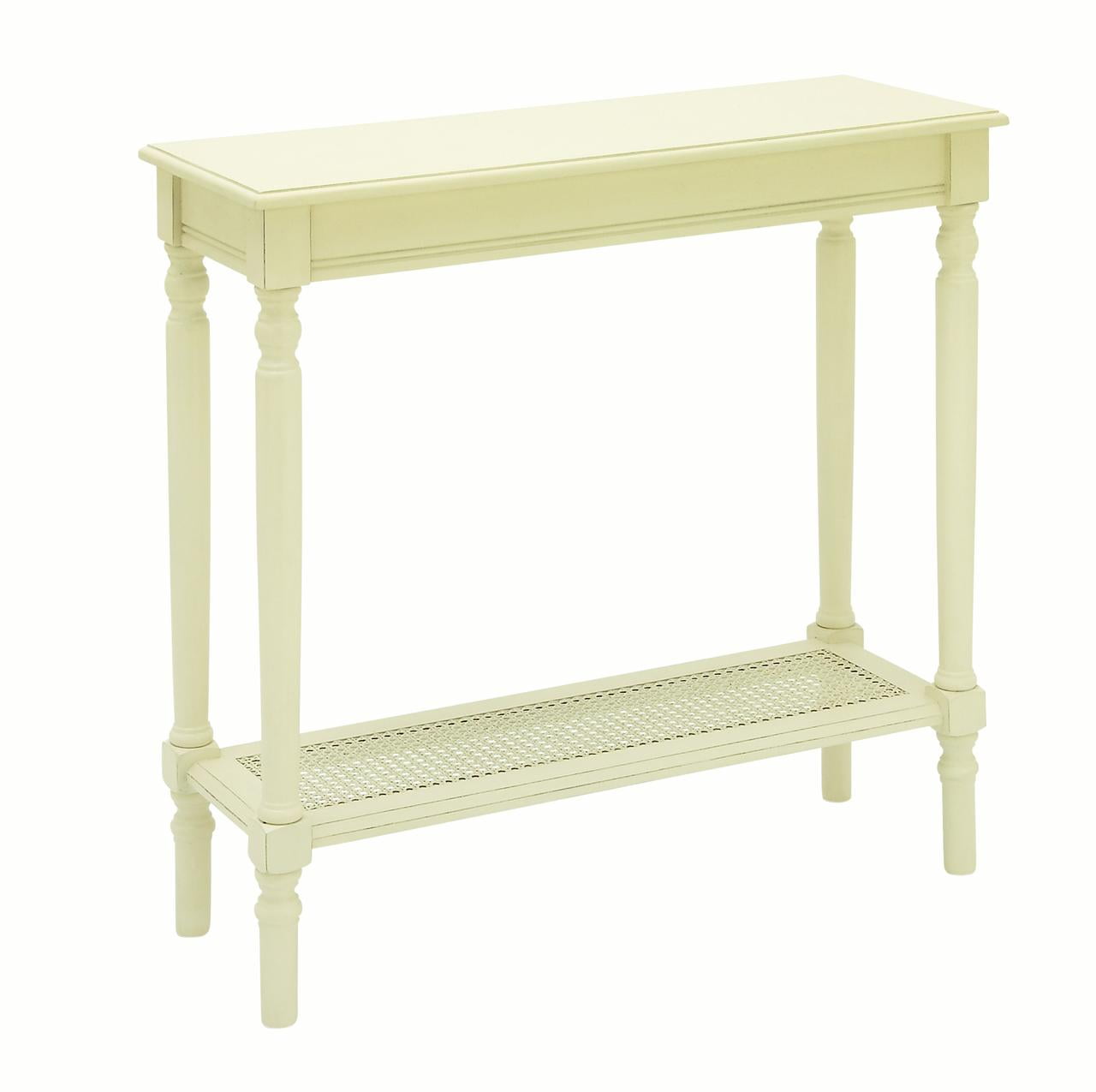 Decmode Traditional 32 X 31 Inch Turned Wood Console Table, Cream white ...
