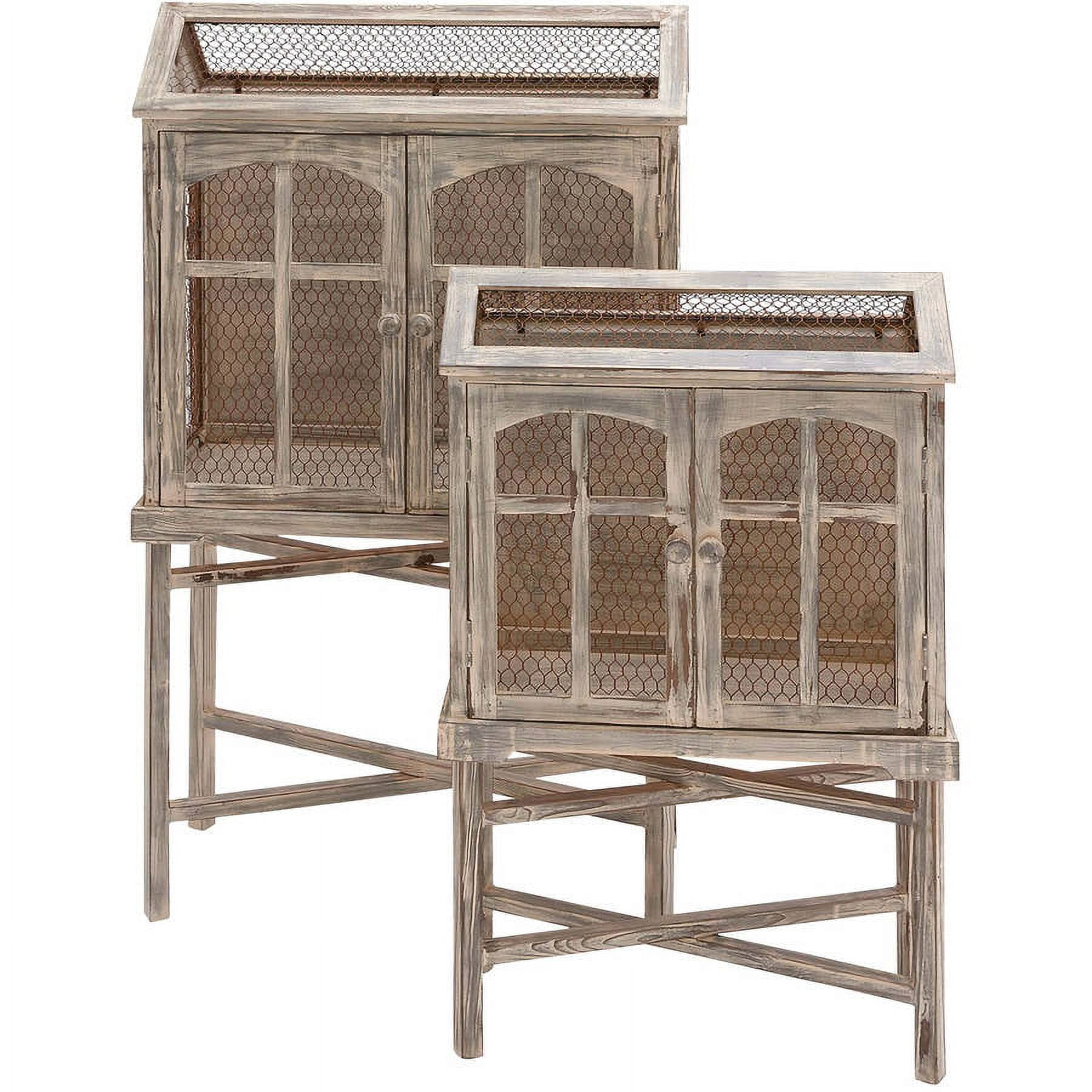 Decmode Wood and Metal Bird Cage, Set of 2, Multi Color - Walmart.com