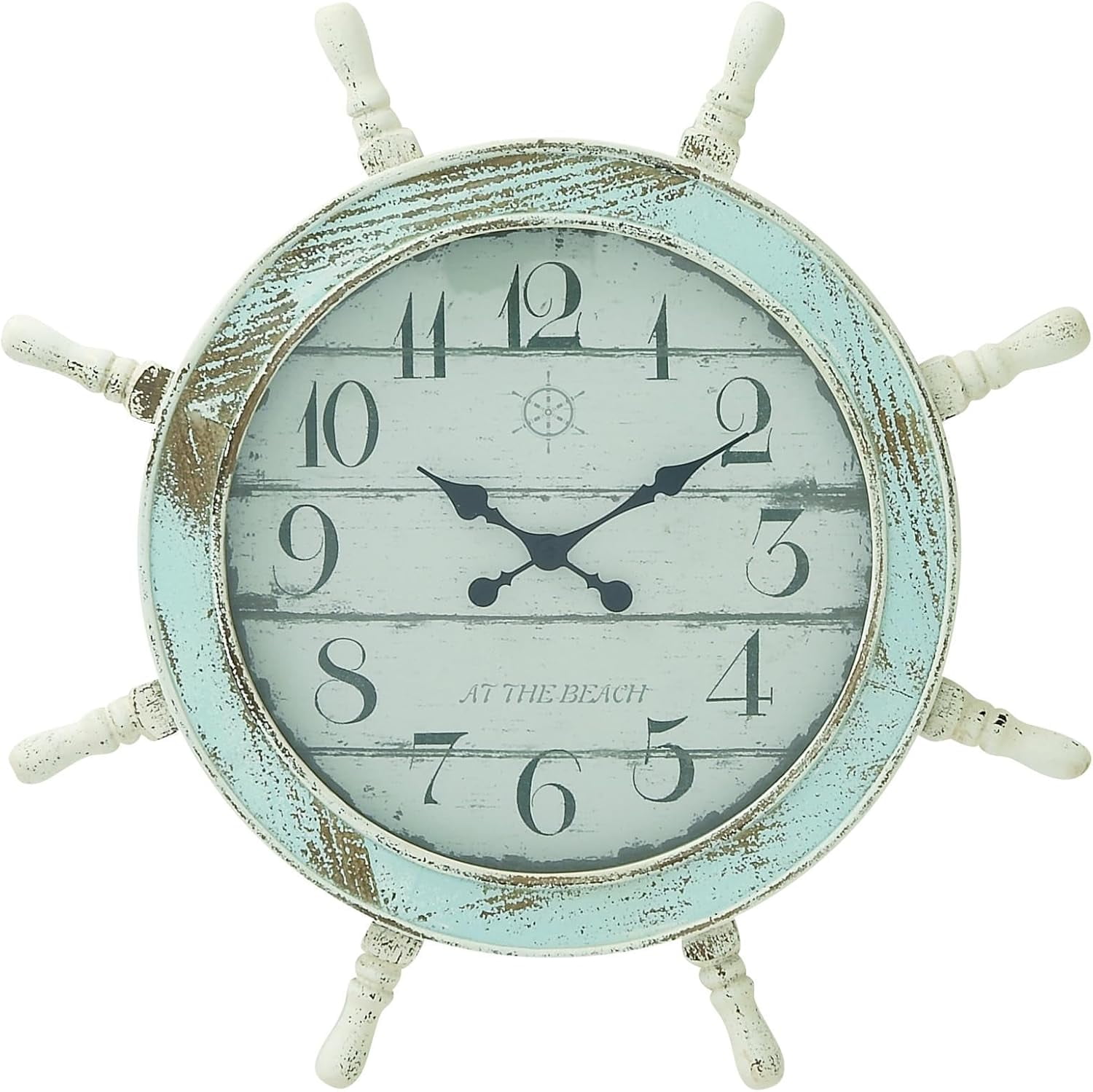 Deco 79 Wood Sail Boat Decorative Wall Clock with Ship Wheel for Home ...